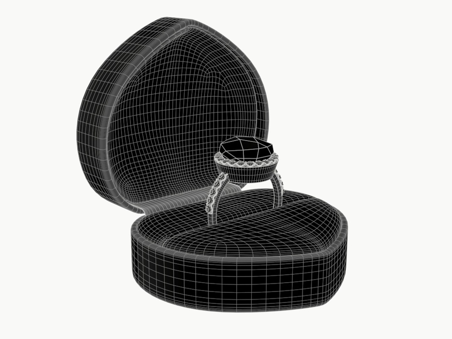 3D Model Ring Box Heart - TurboSquid 1373454