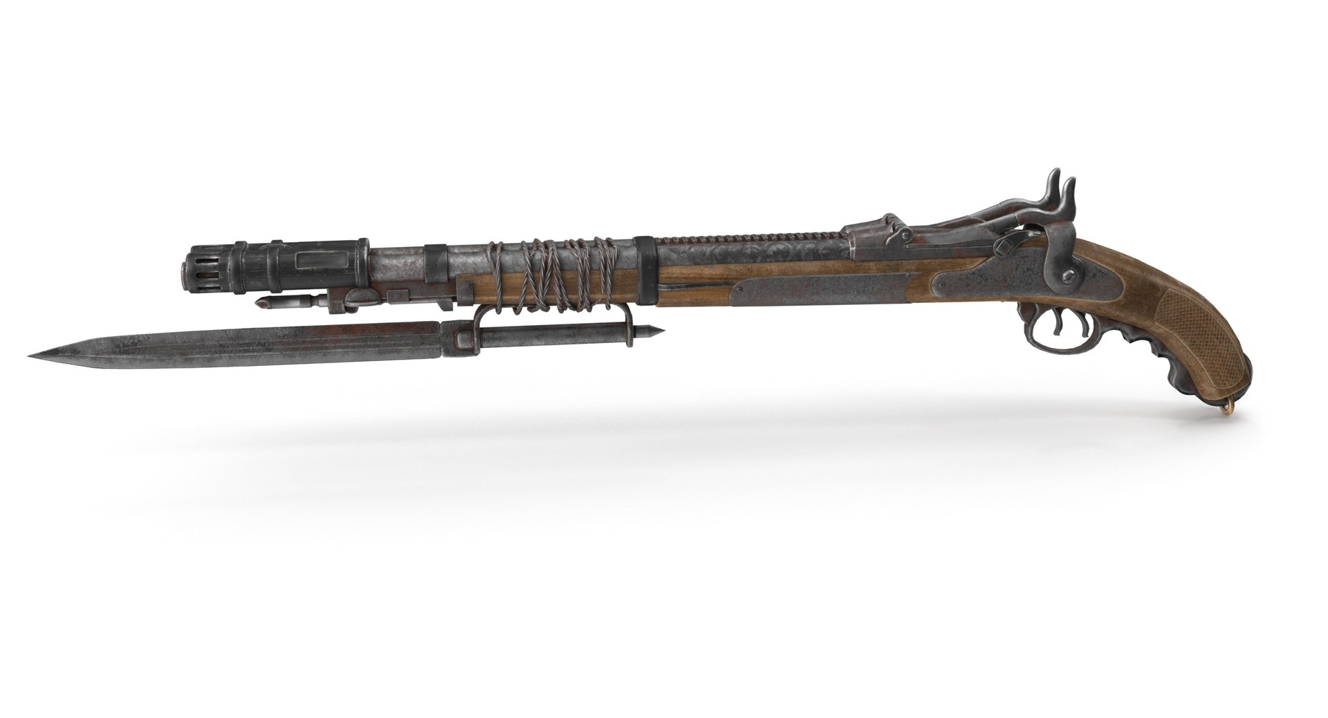 Sawed-off musket 3D model - TurboSquid 1367743