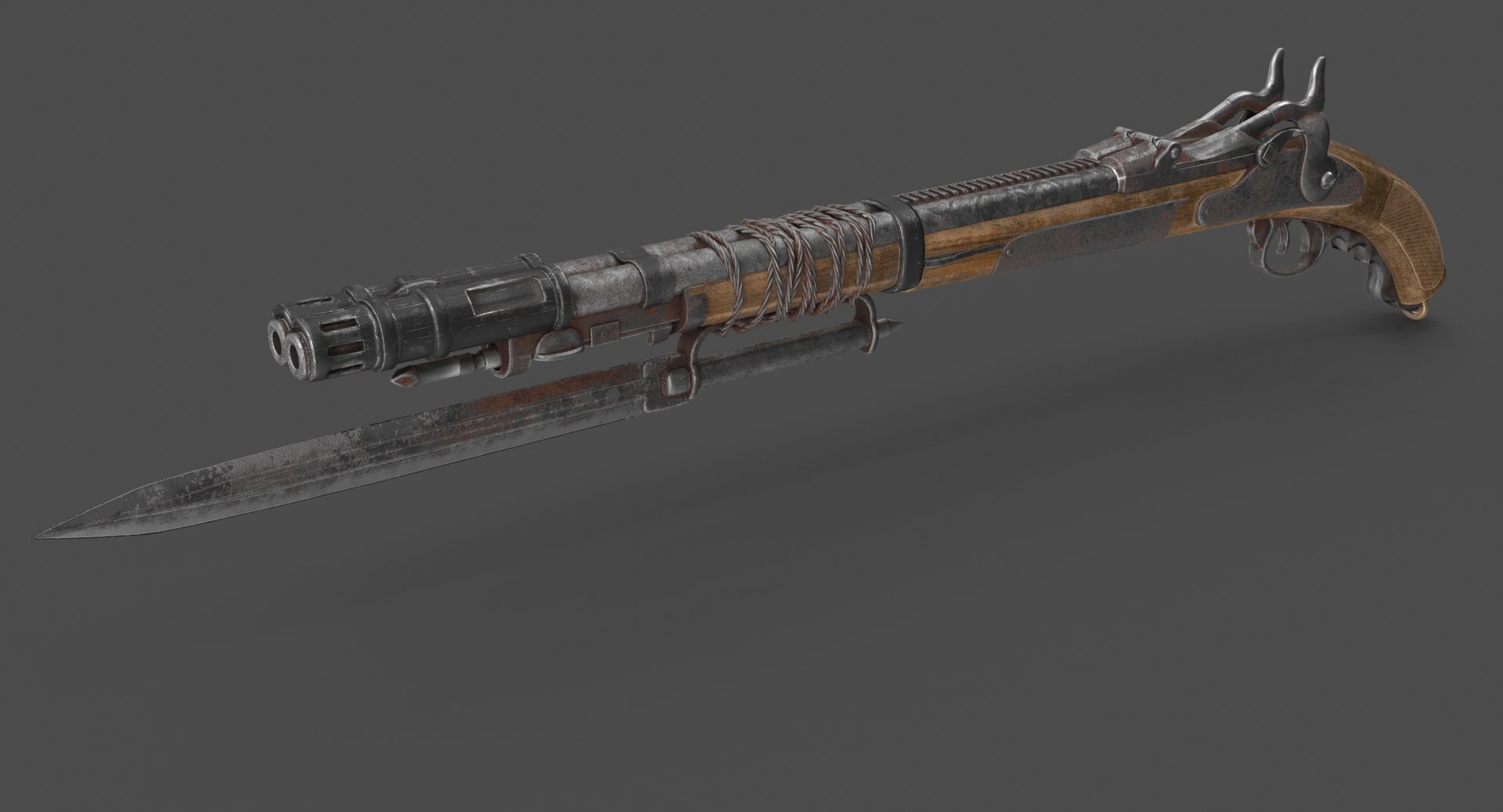 Sawed-off musket 3D model - TurboSquid 1367743
