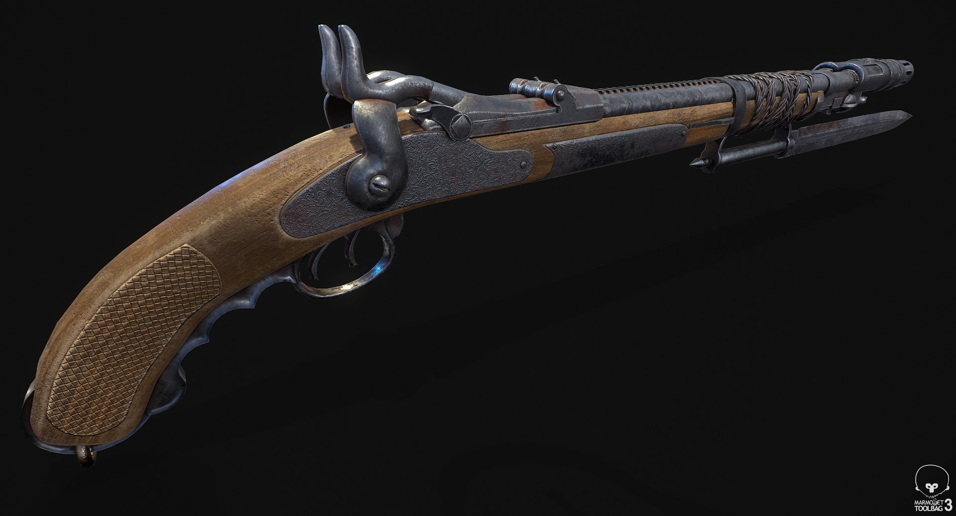 Sawed-off musket 3D model - TurboSquid 1367743