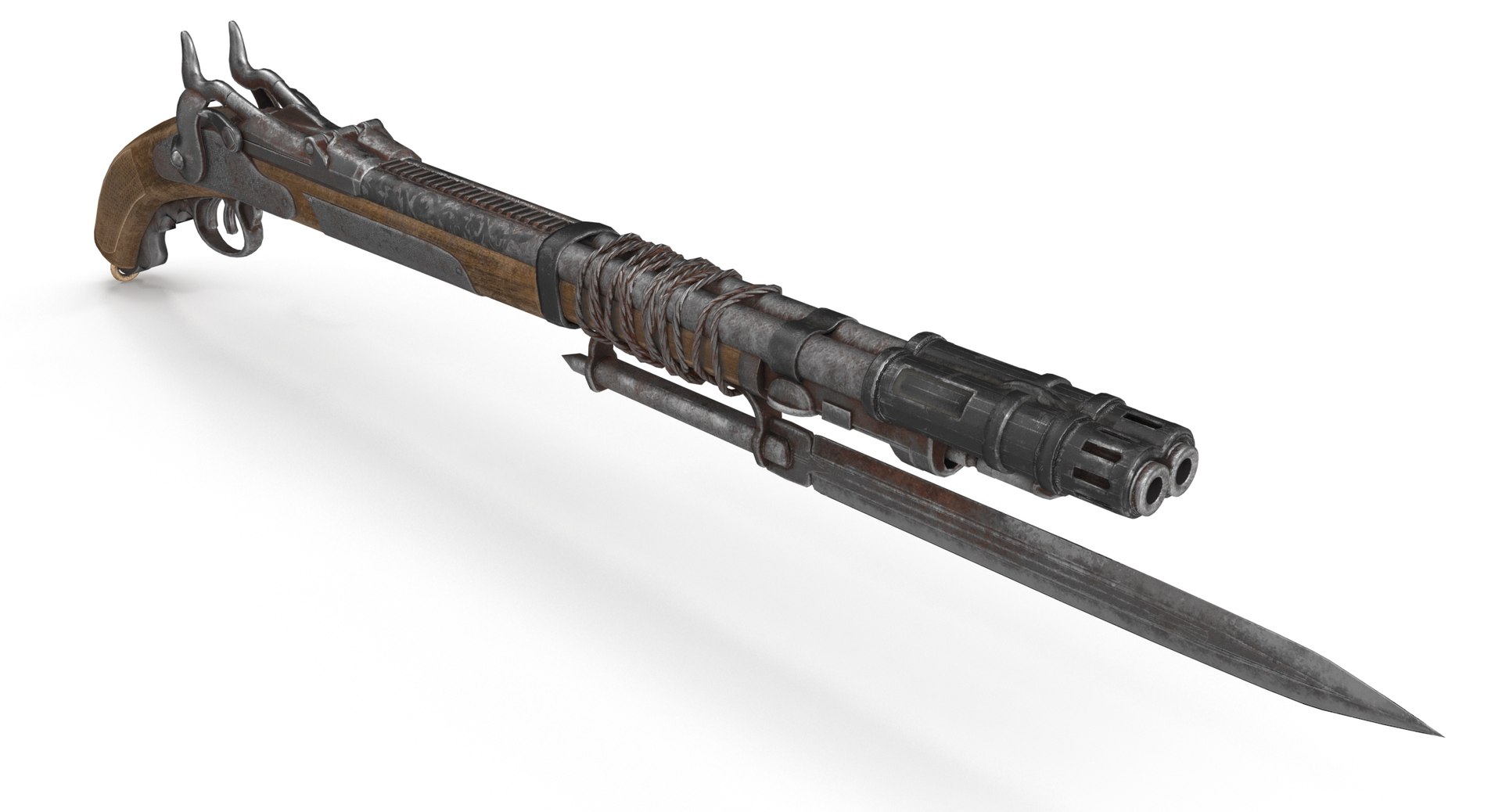 Sawed-off musket 3D model - TurboSquid 1367743