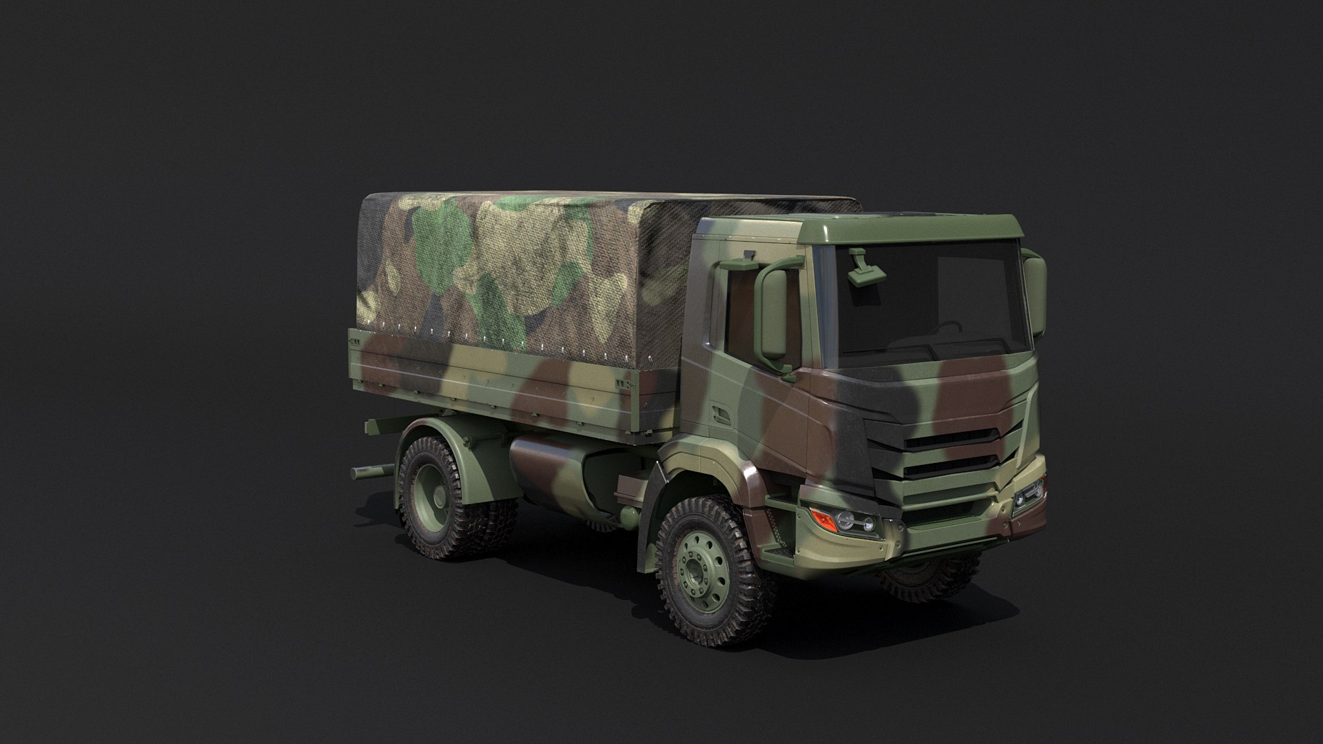 3D Generic Military Camo Truck Model - TurboSquid 2016847