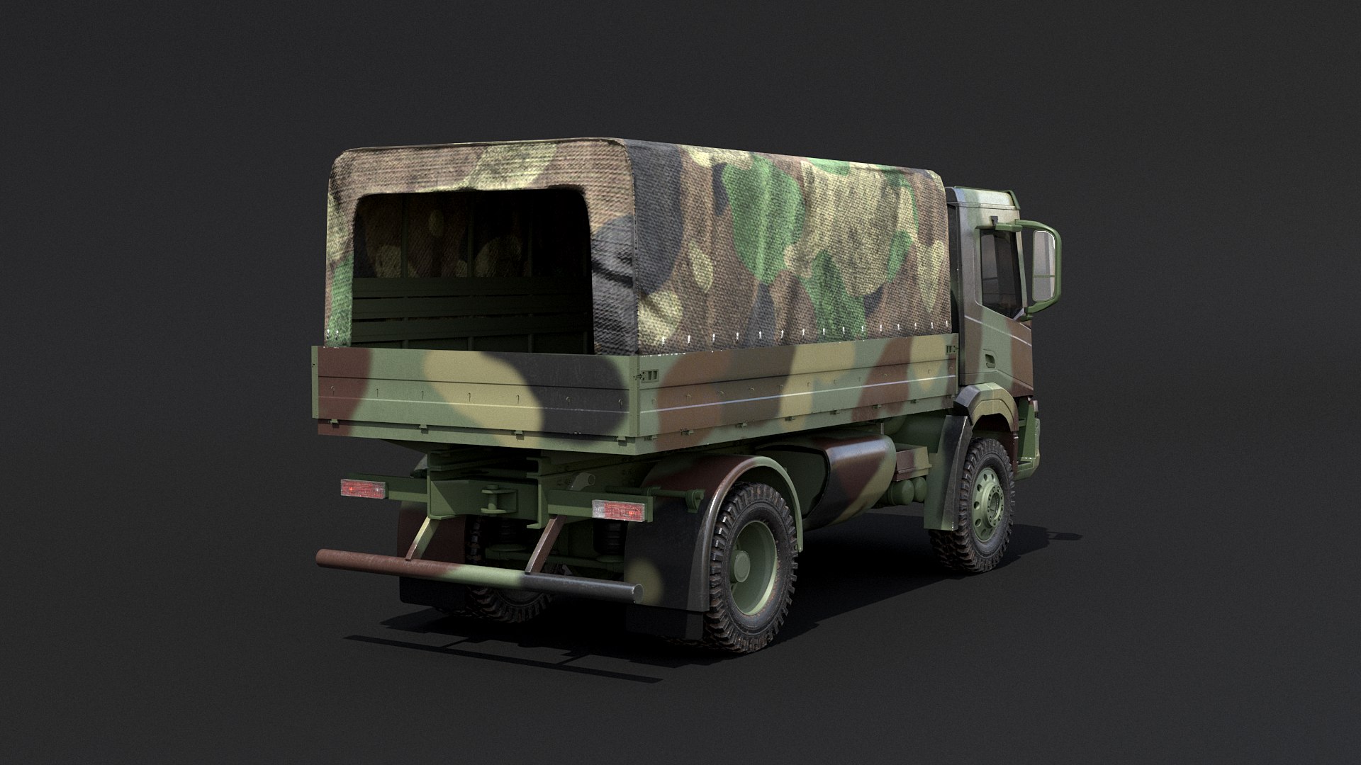 3D Generic Military Camo Truck Model - TurboSquid 2016847