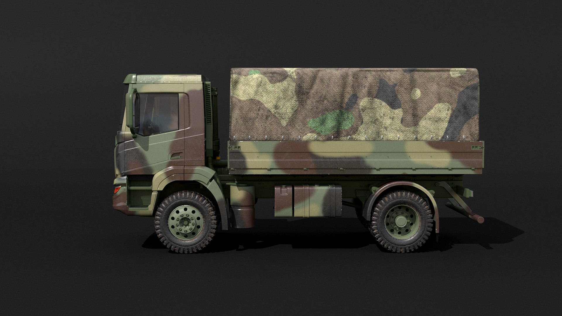 3D Generic Military Camo Truck Model - TurboSquid 2016847