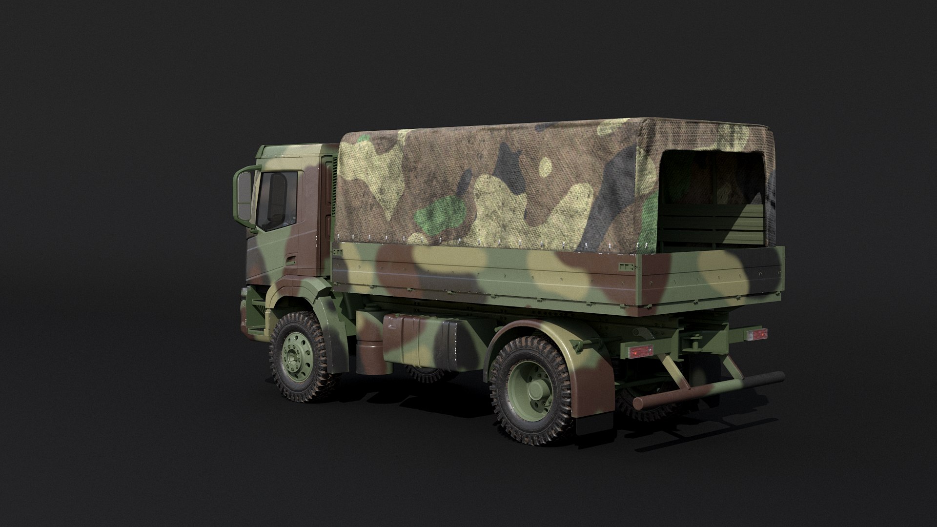 3D Generic Military Camo Truck Model - TurboSquid 2016847