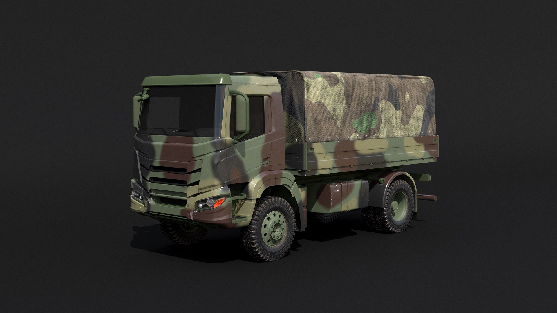 3D Generic Military Camo Truck Model - TurboSquid 2016847