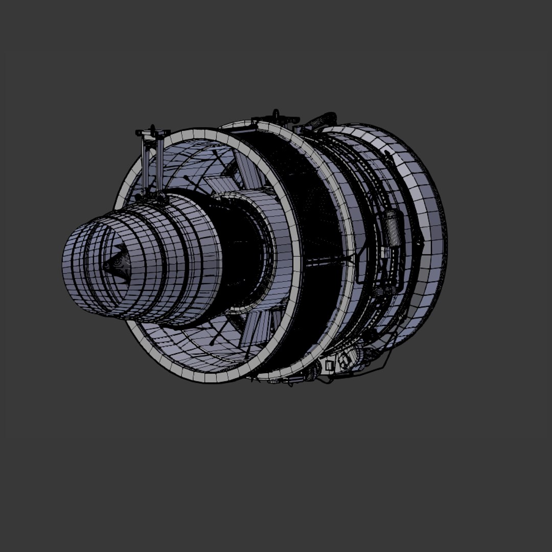 D-18t Turbofan Engine 3d Obj