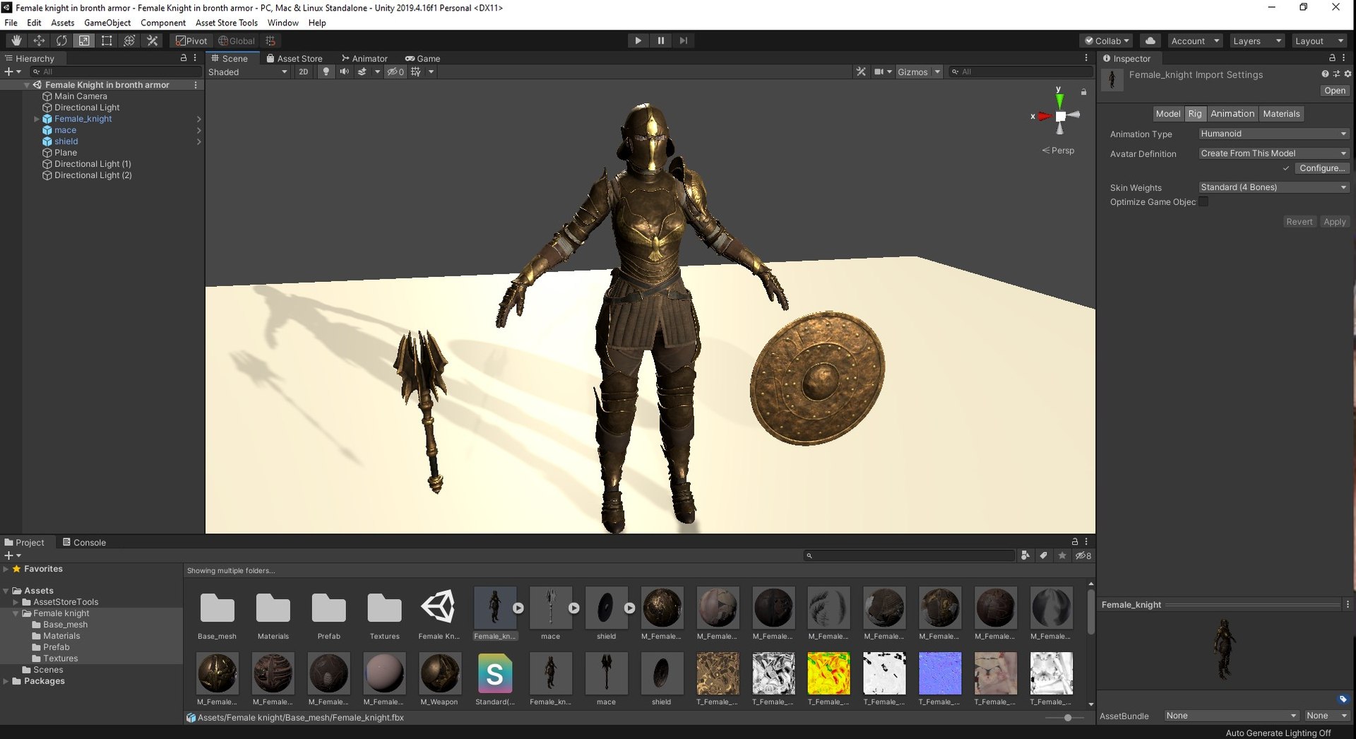 3D Femail Knight in bronze armour - TurboSquid 1760302
