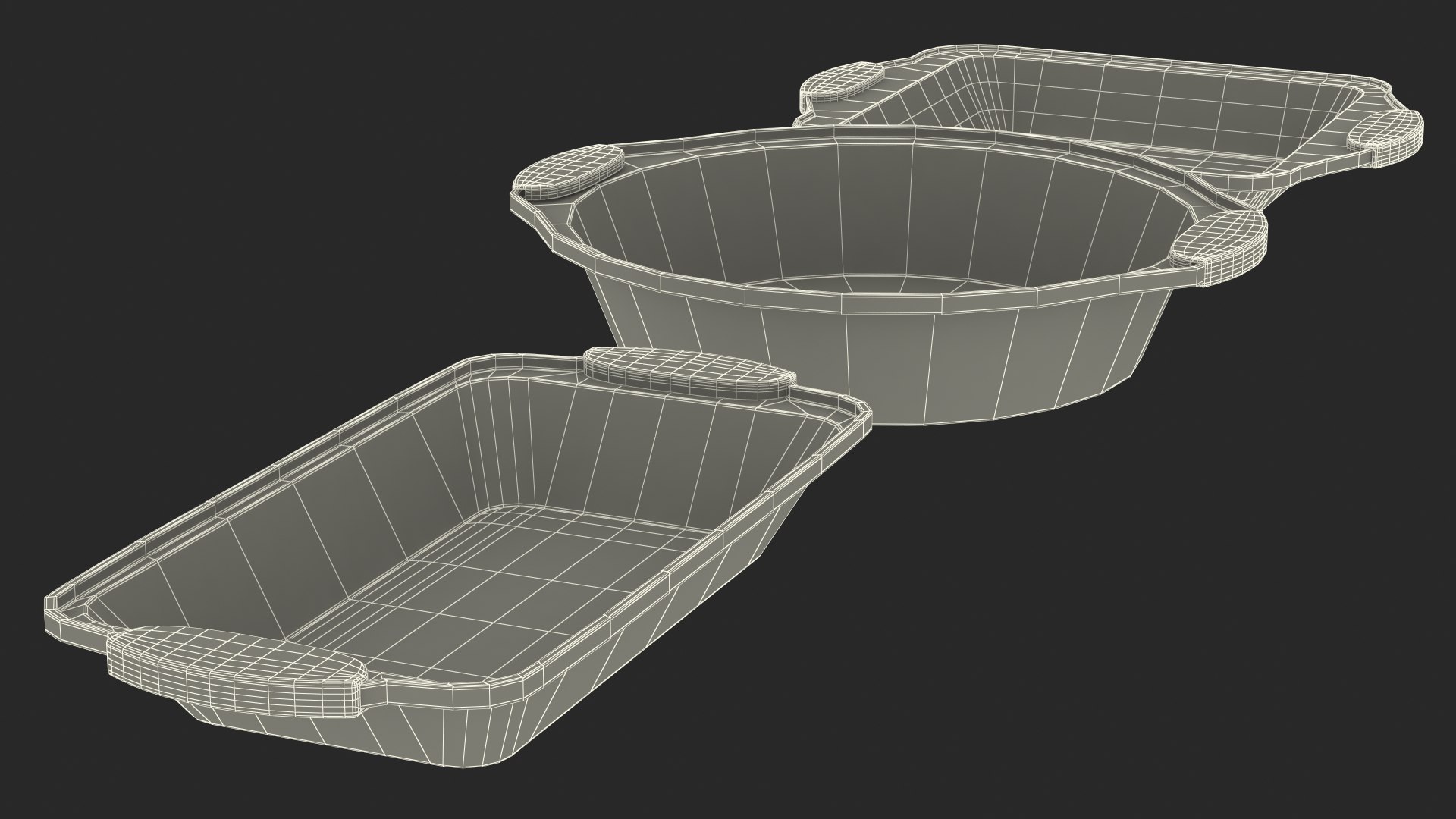 3D model 3 Cake Baking Pan Set Non Stick - TurboSquid 1980774