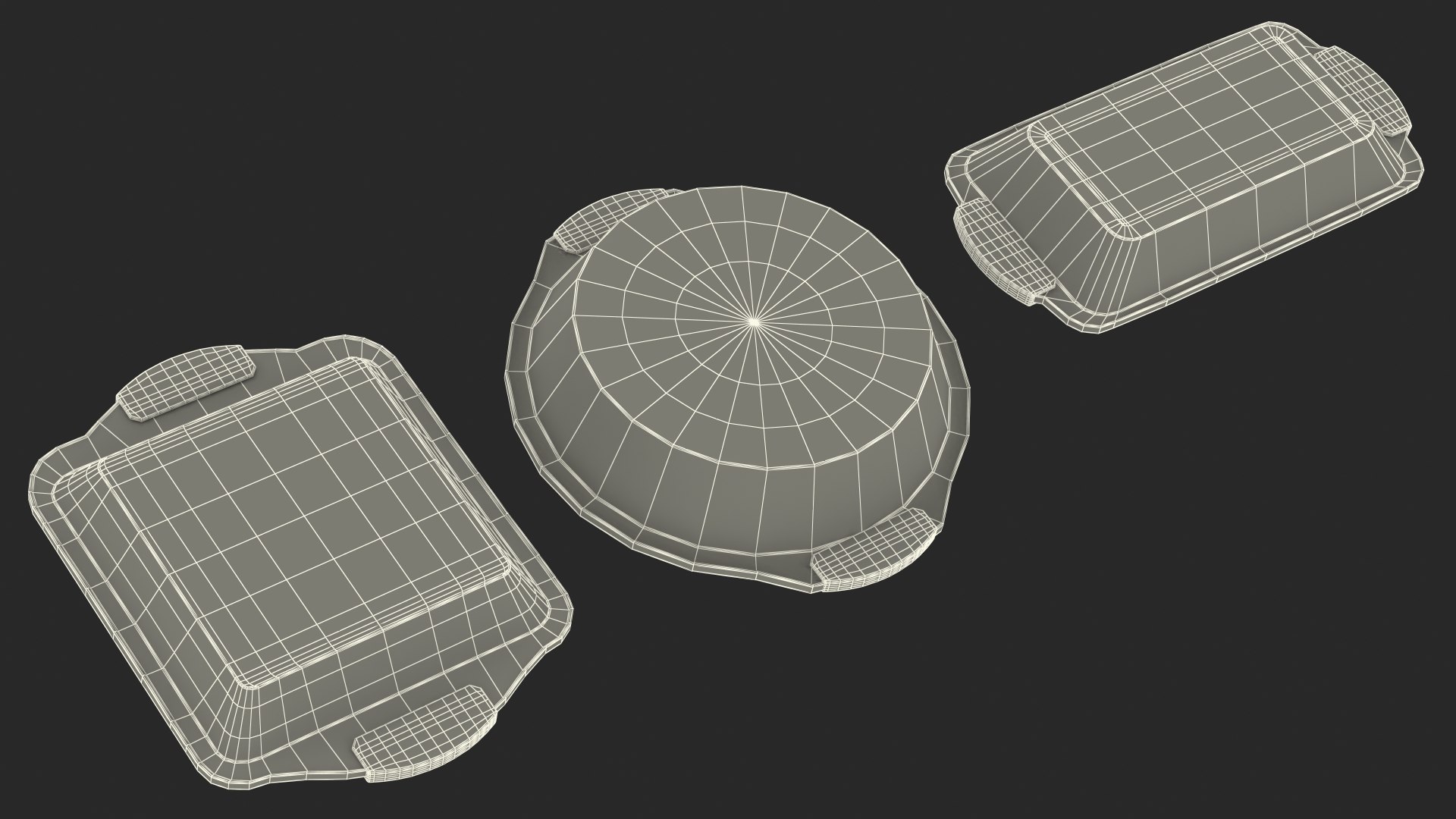 3D Model 3 Cake Baking Pan Set Non Stick - TurboSquid 1980774