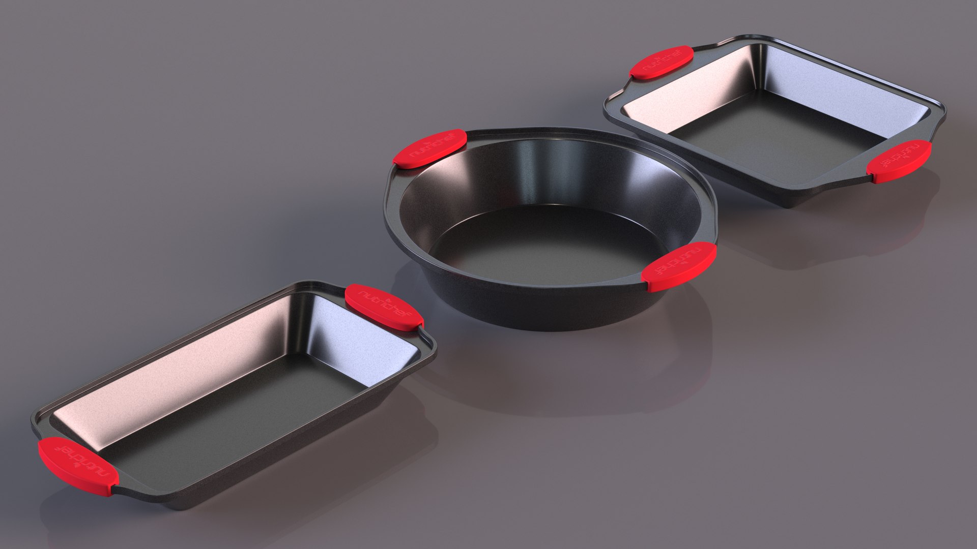 3D model 3 Cake Baking Pan Set Non Stick - TurboSquid 1980774