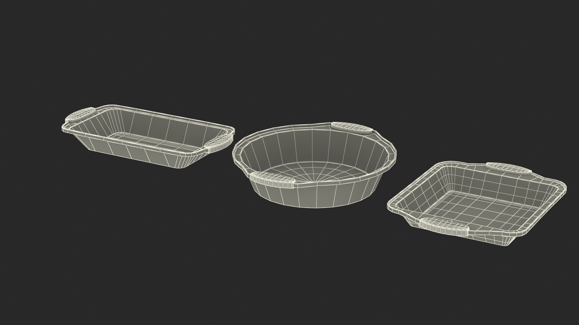 3D model 3 Cake Baking Pan Set Non Stick - TurboSquid 1980774