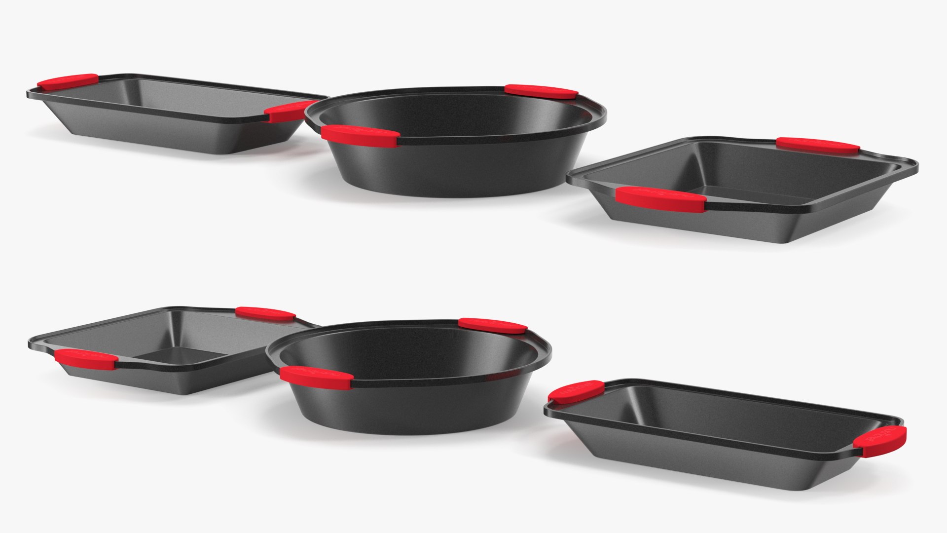 3D model 3 Cake Baking Pan Set Non Stick - TurboSquid 1980774