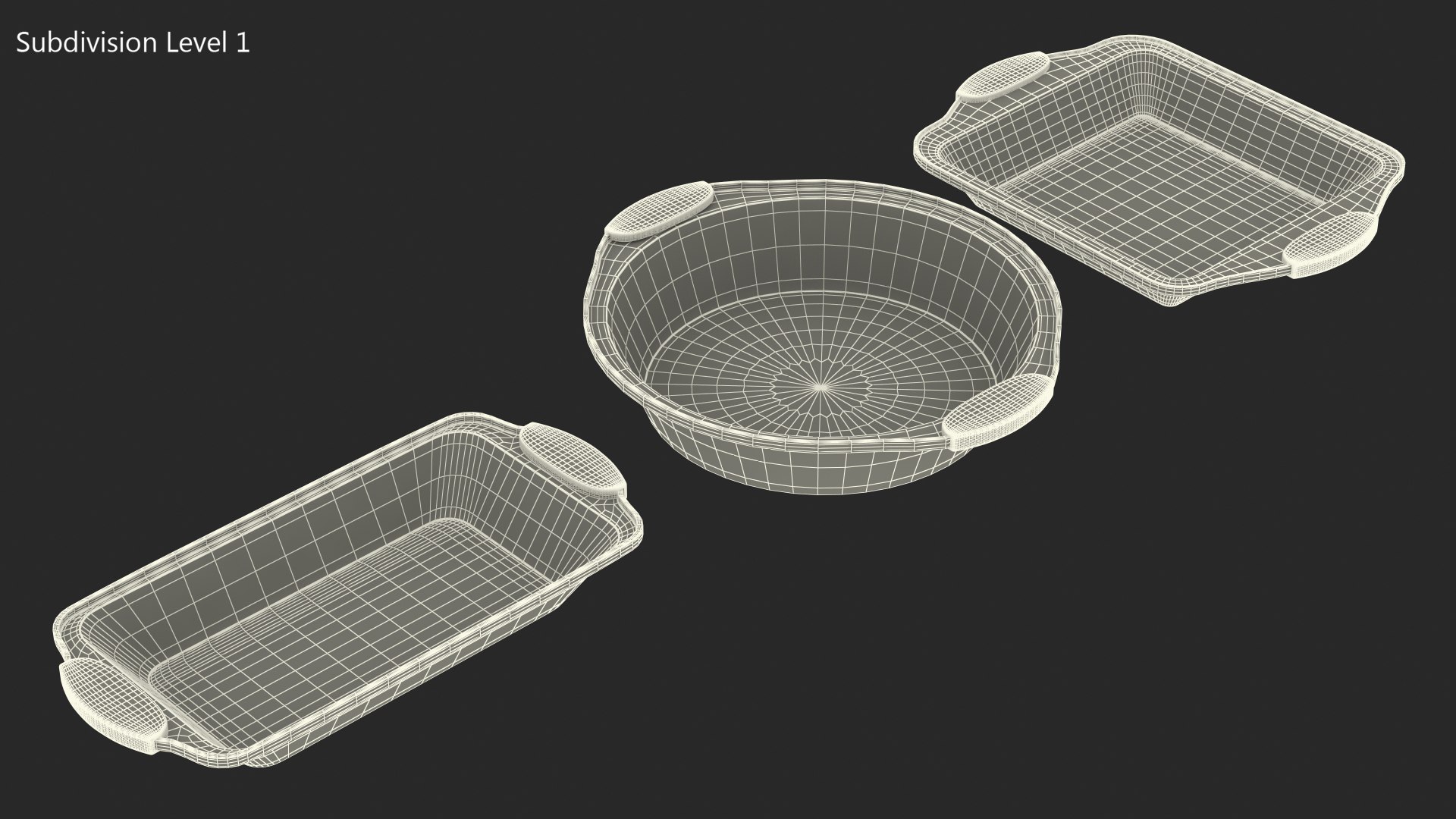 3D model 3 Cake Baking Pan Set Non Stick - TurboSquid 1980774