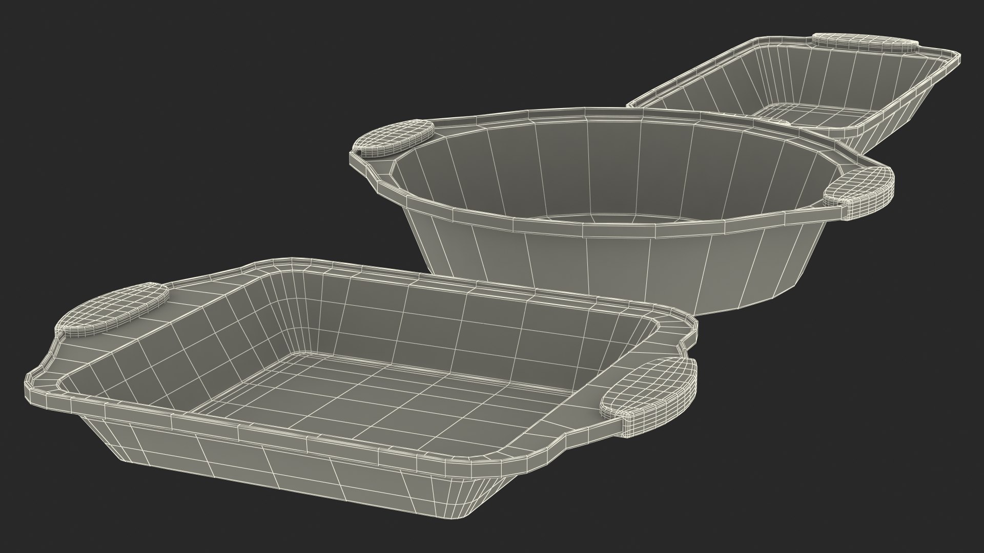 3D model 3 Cake Baking Pan Set Non Stick - TurboSquid 1980774