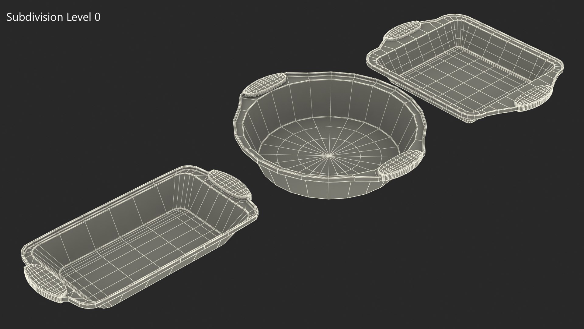 3D Model 3 Cake Baking Pan Set Non Stick - TurboSquid 1980774