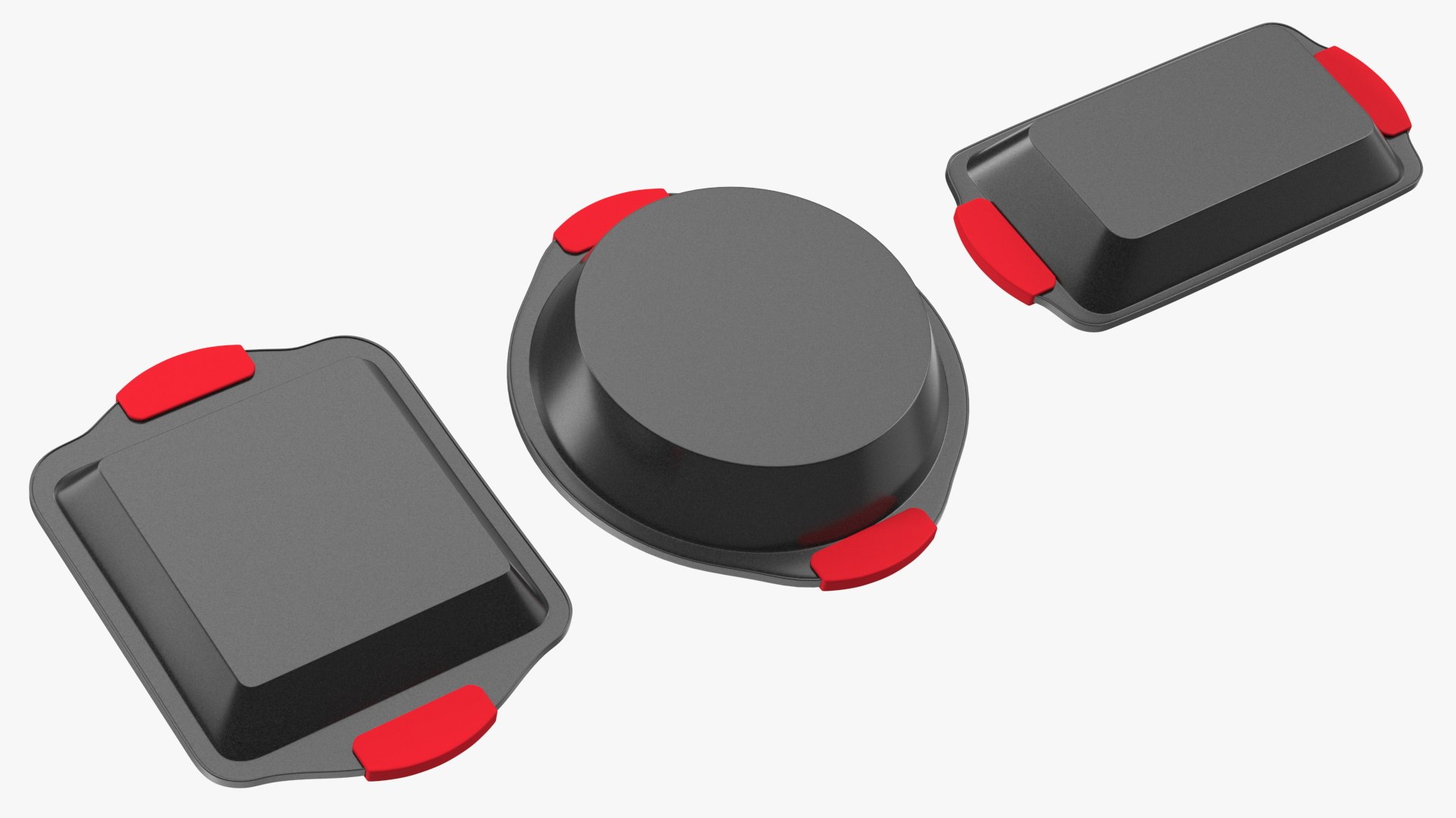 3D model 3 Cake Baking Pan Set Non Stick - TurboSquid 1980774