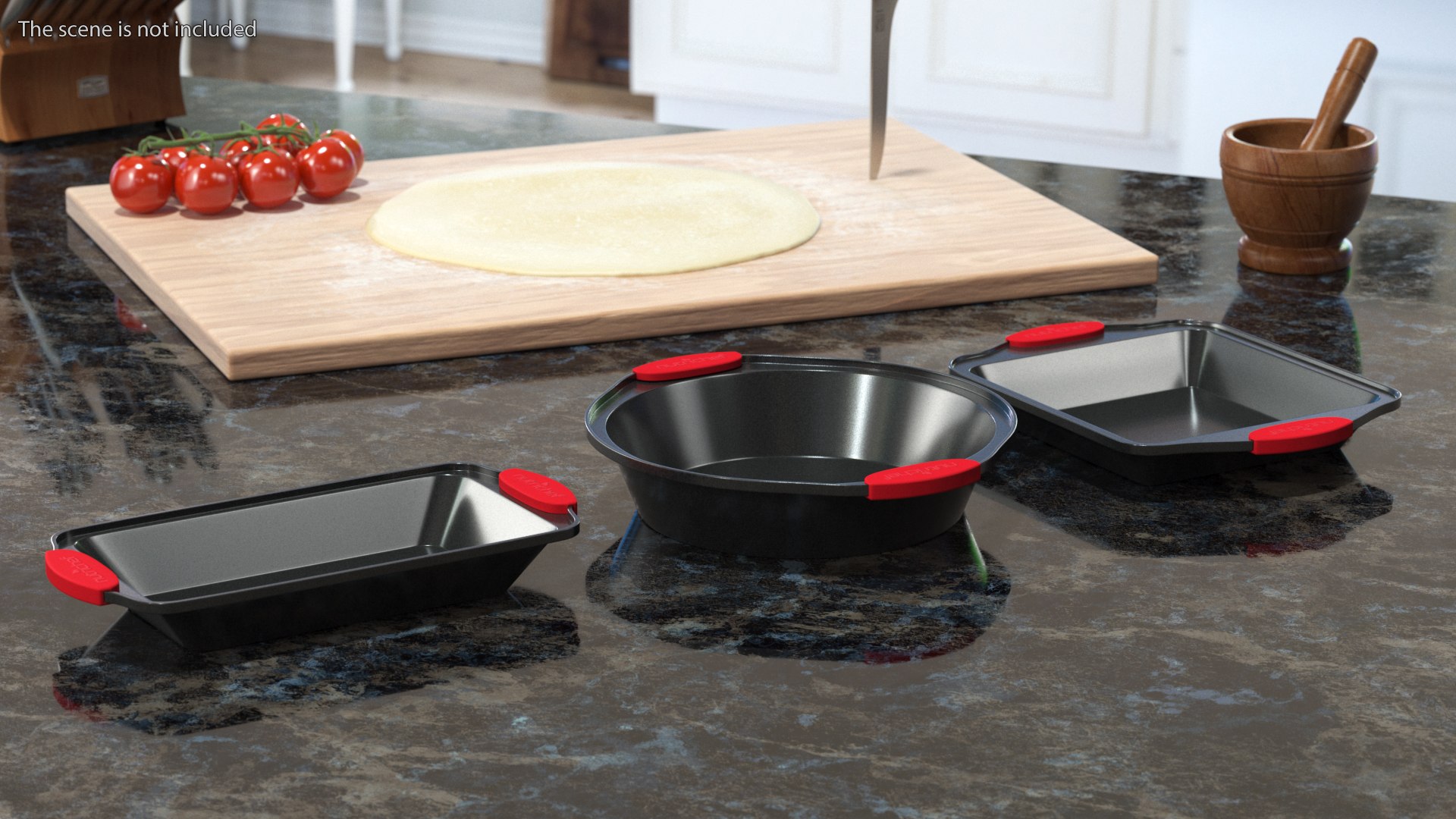 3D model 3 Cake Baking Pan Set Non Stick - TurboSquid 1980774