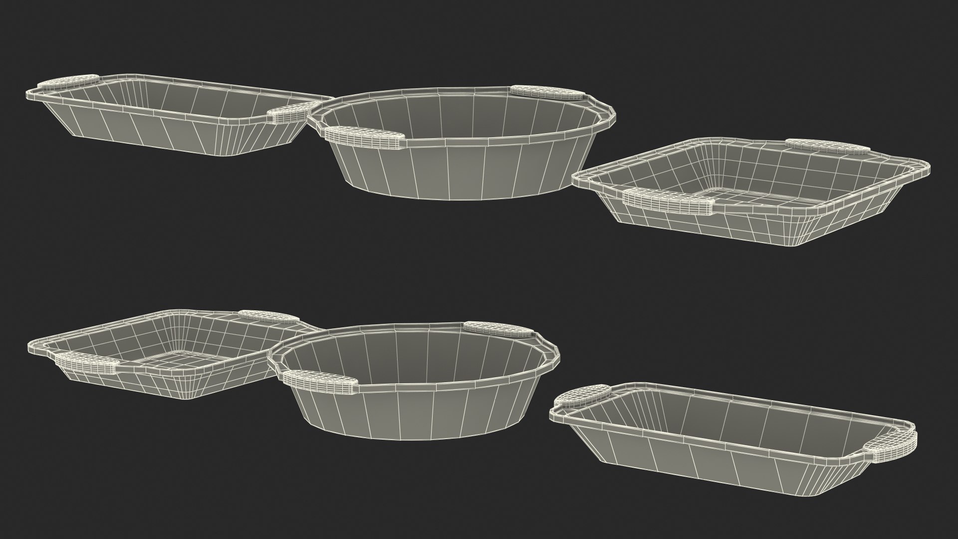 3D Model 3 Cake Baking Pan Set Non Stick - TurboSquid 1980774
