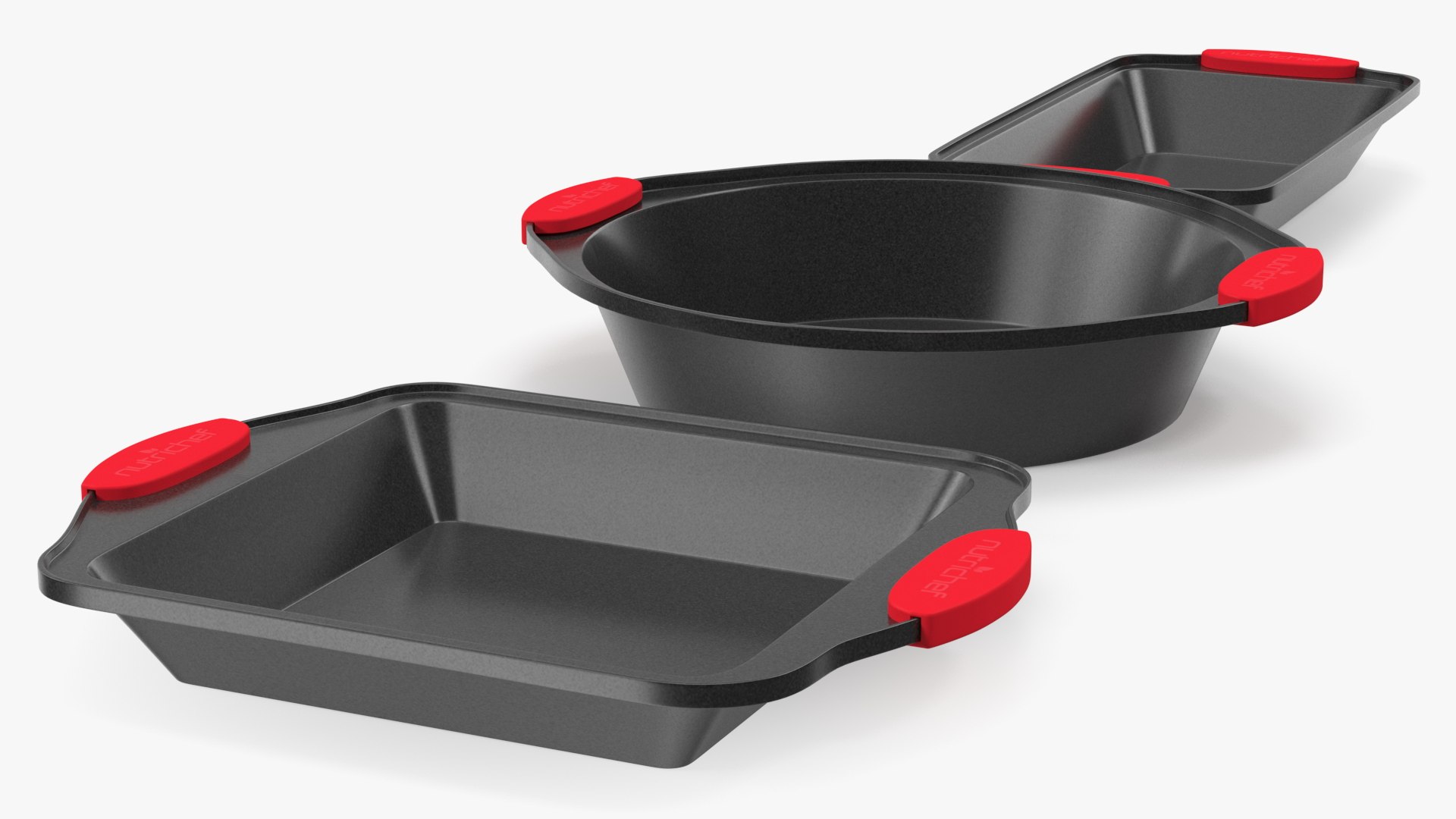 3D model 3 Cake Baking Pan Set Non Stick - TurboSquid 1980774