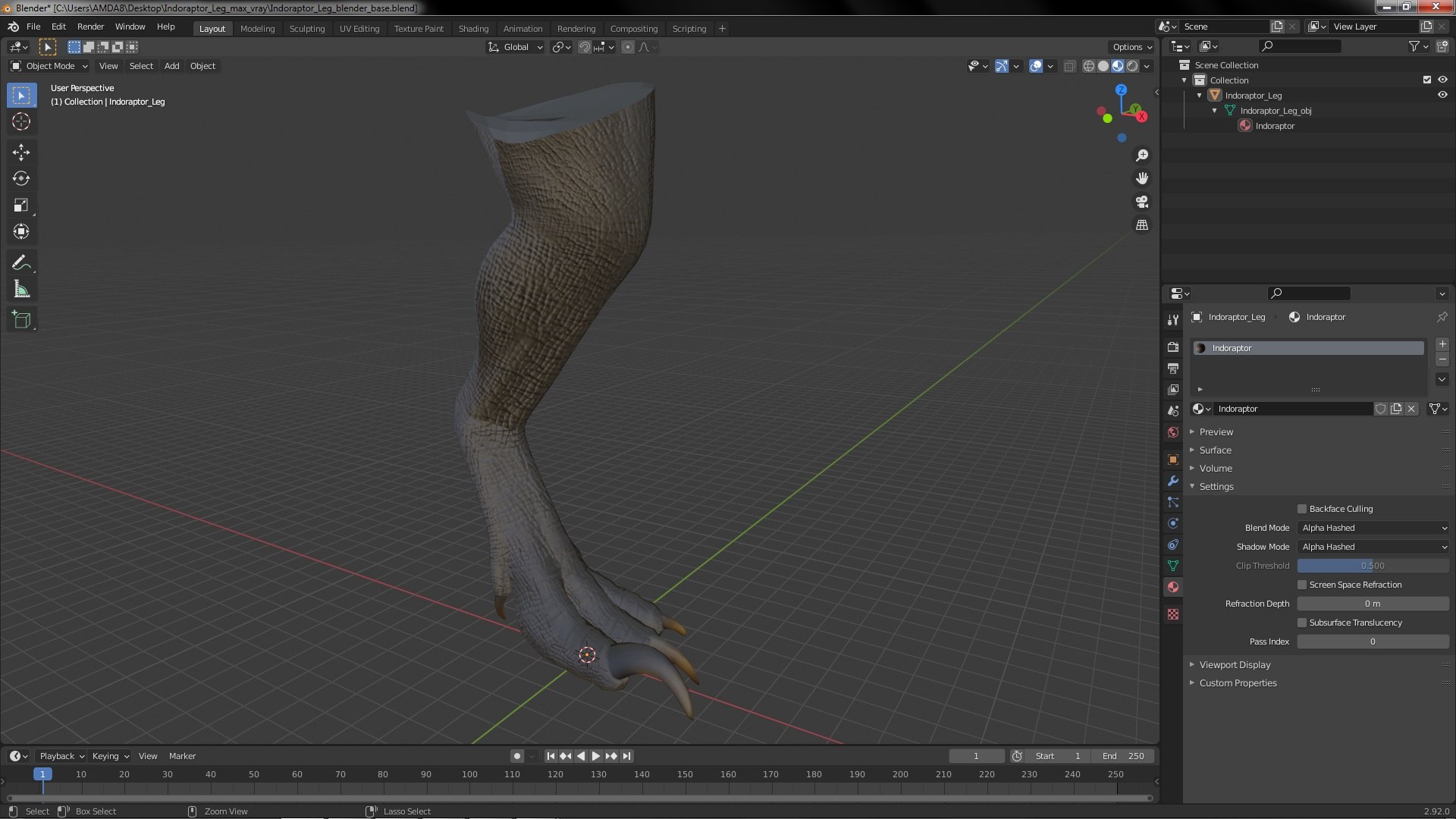 Indoraptor Leg 3D model - TurboSquid 1884902