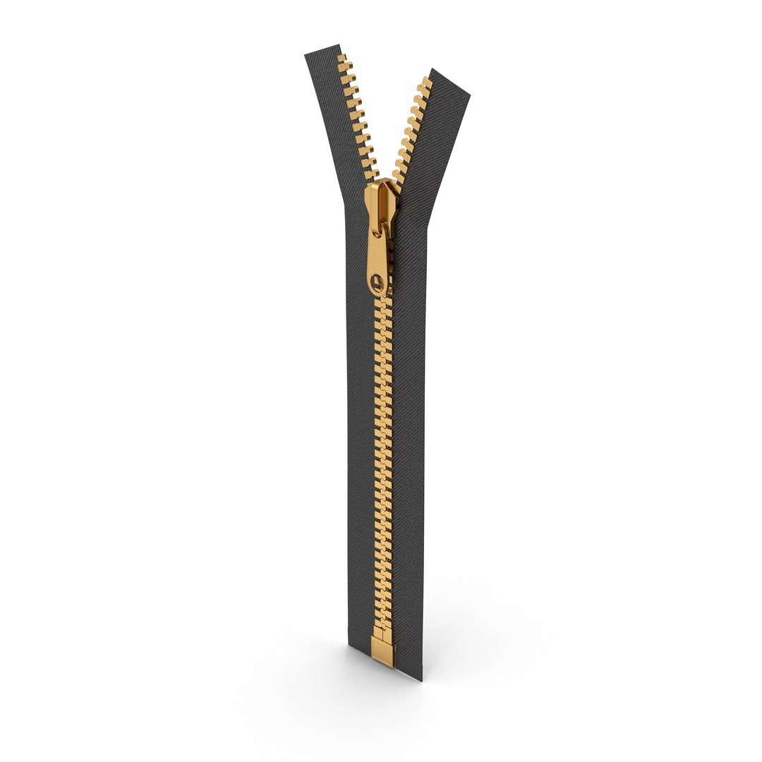 Gold Zipper And Slider Model - TurboSquid 2258079
