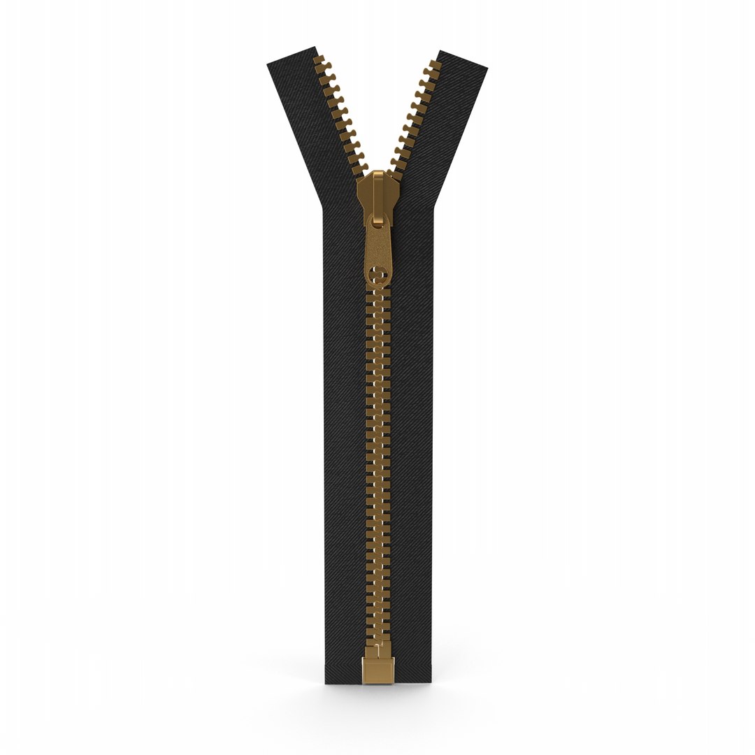Gold Zipper And Slider Model - TurboSquid 2258079