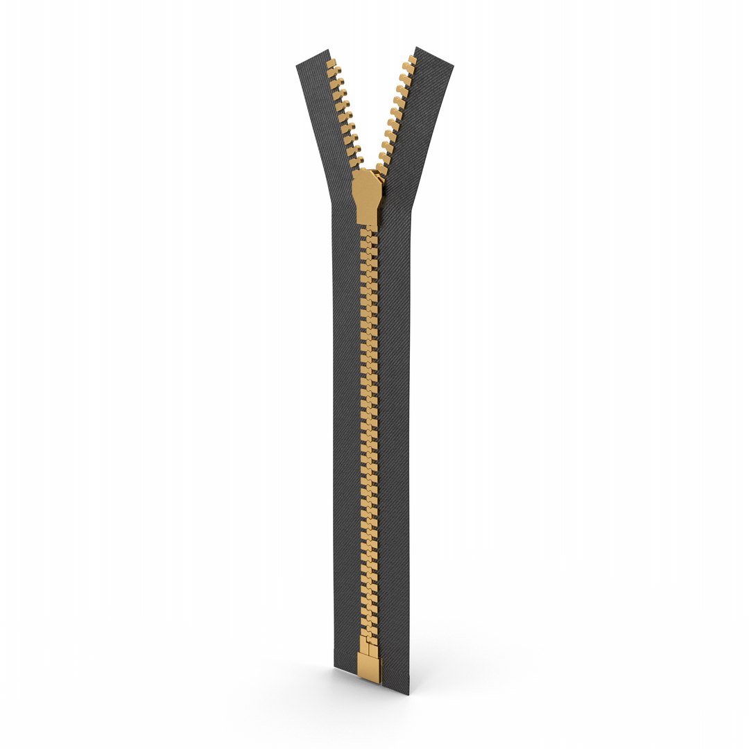 Gold Zipper And Slider Model - TurboSquid 2258079
