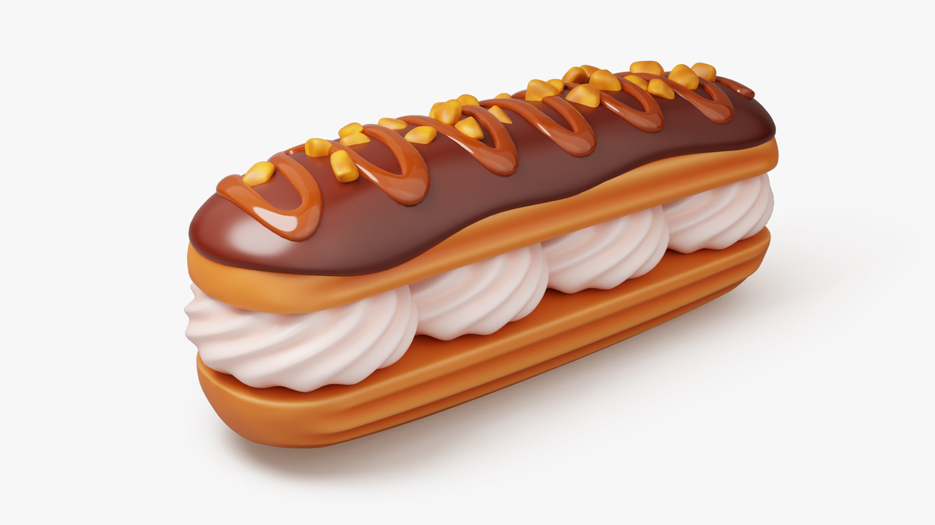 Chocolate Eclair Pastry Model - TurboSquid 2429854