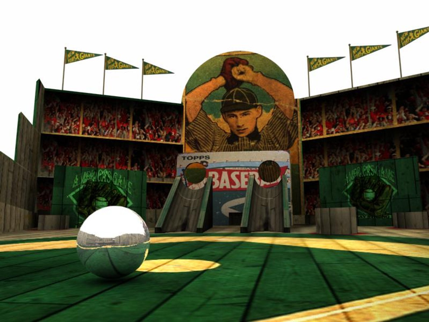 Vintage Baseball 3d Model