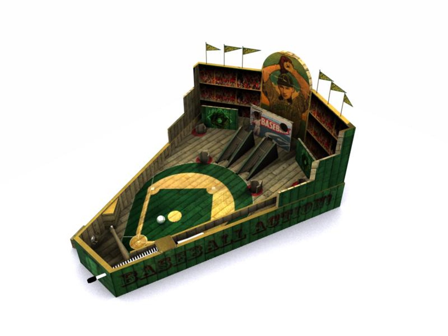 Vintage Baseball 3d Model
