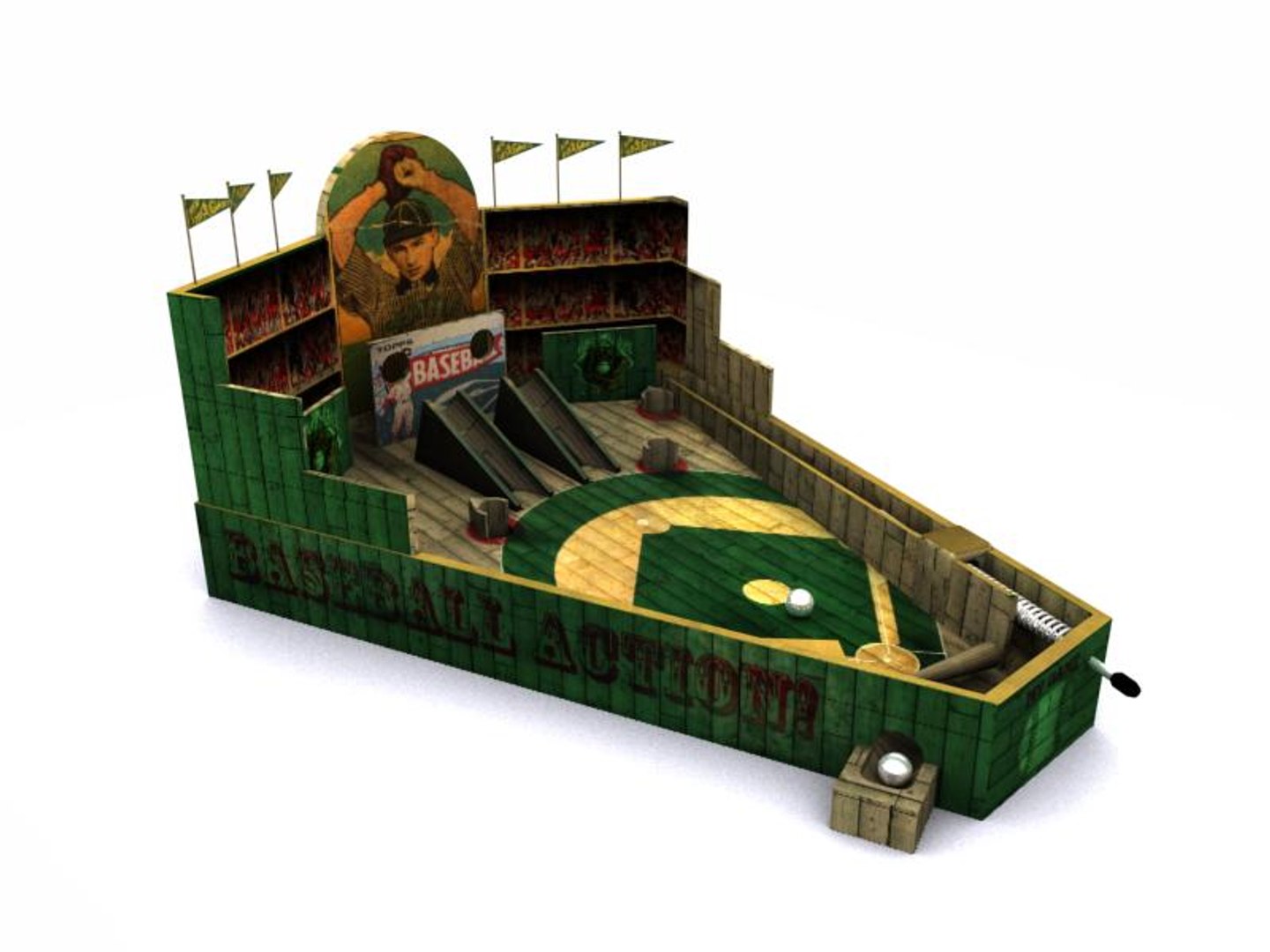 Vintage Baseball 3d Model