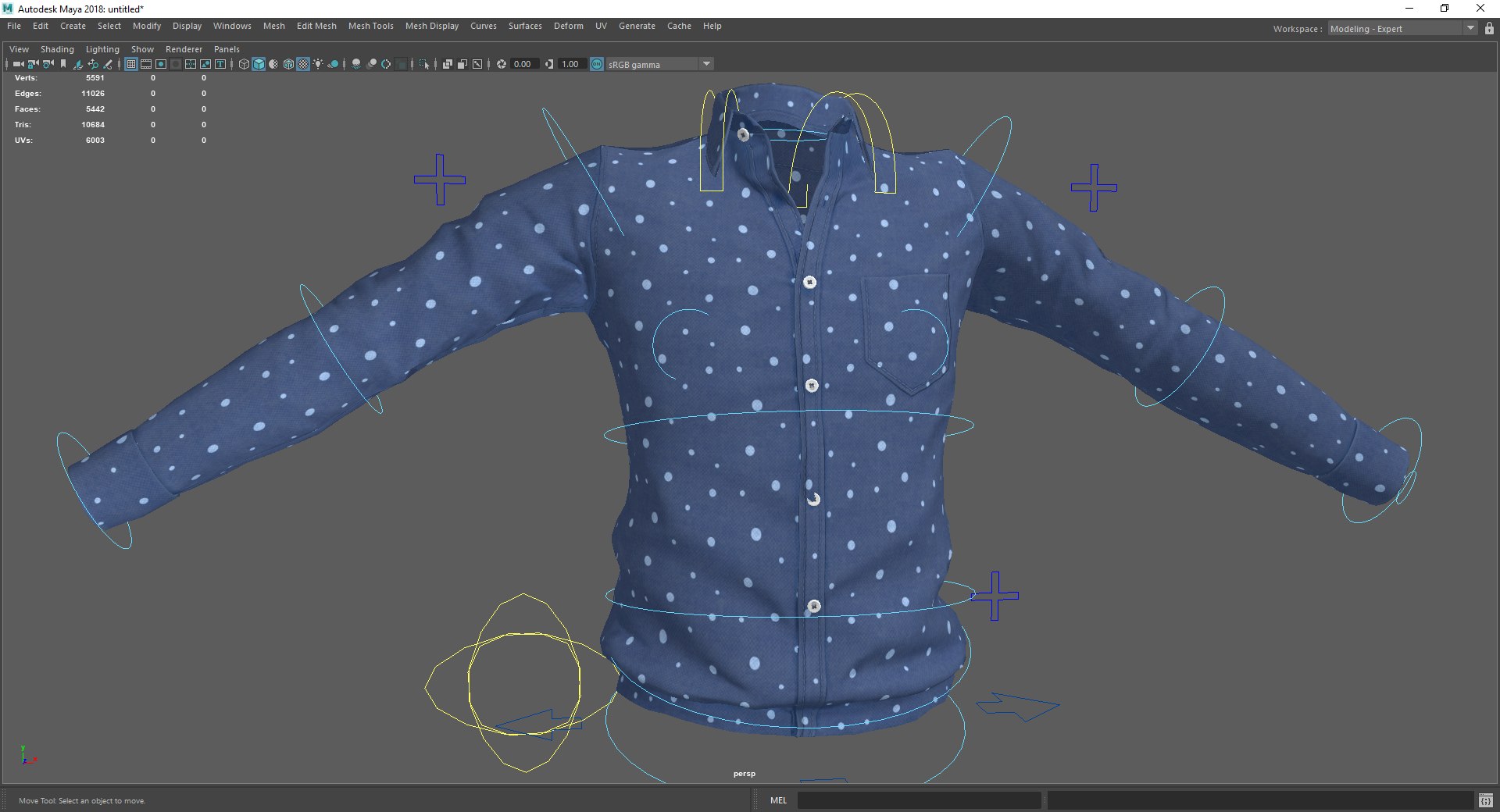 3D Classic Elegance Shirt 3D Realistic Low-poly 3D model model ...