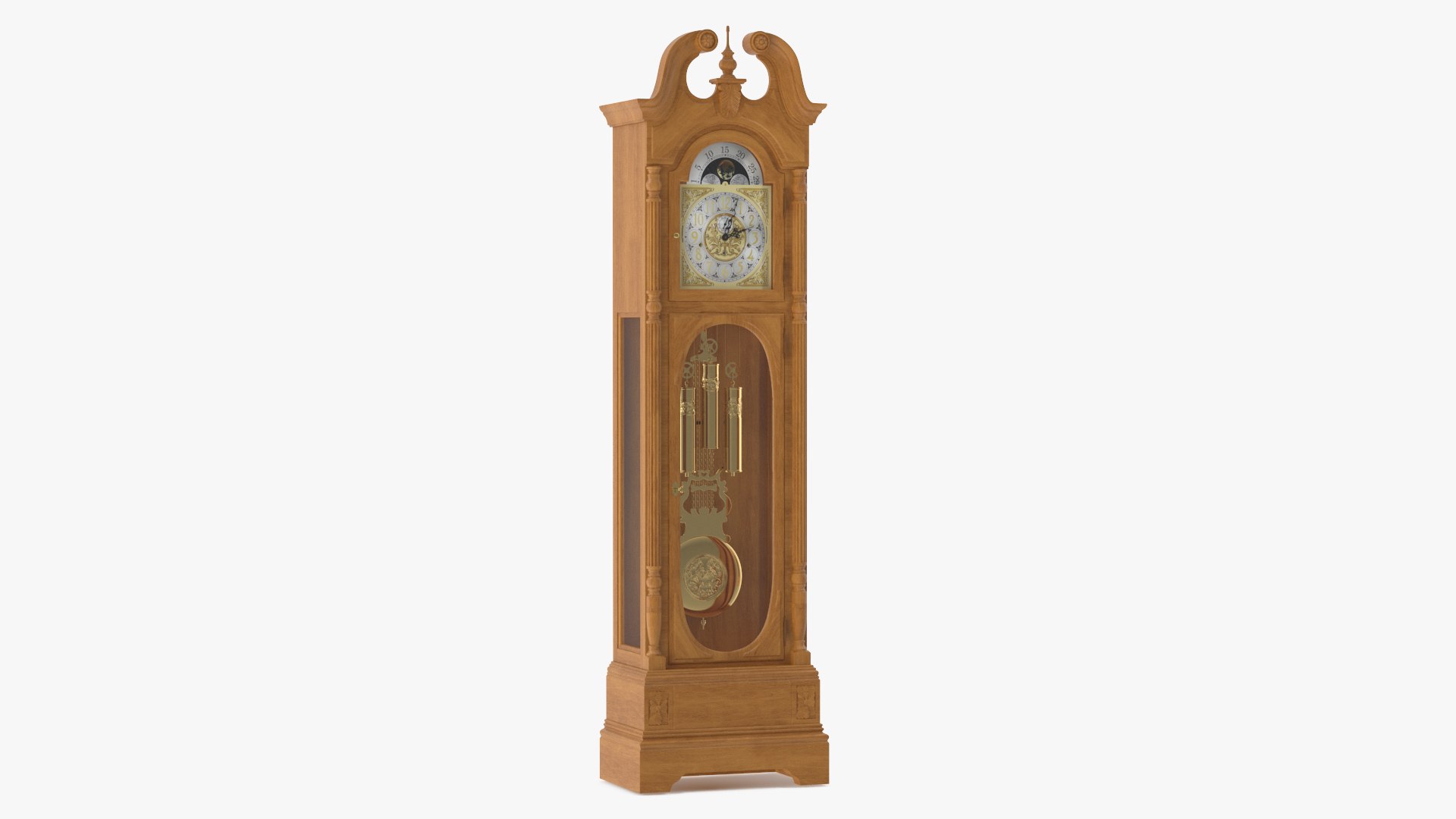 Standing Grandfather Clock Oak Model - TurboSquid 2286860