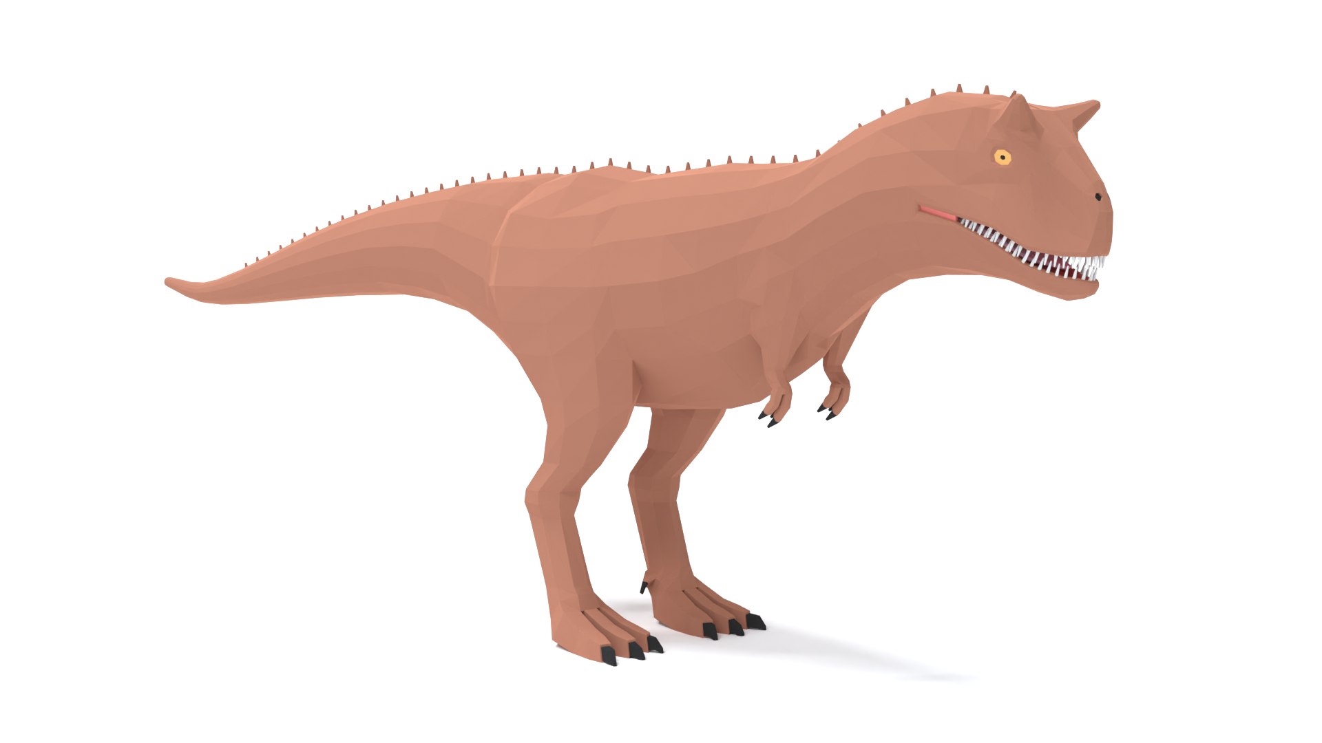 Low Poly Cartoon Carnotaurus Dinosaur 3D Model - TurboSquid 1846008