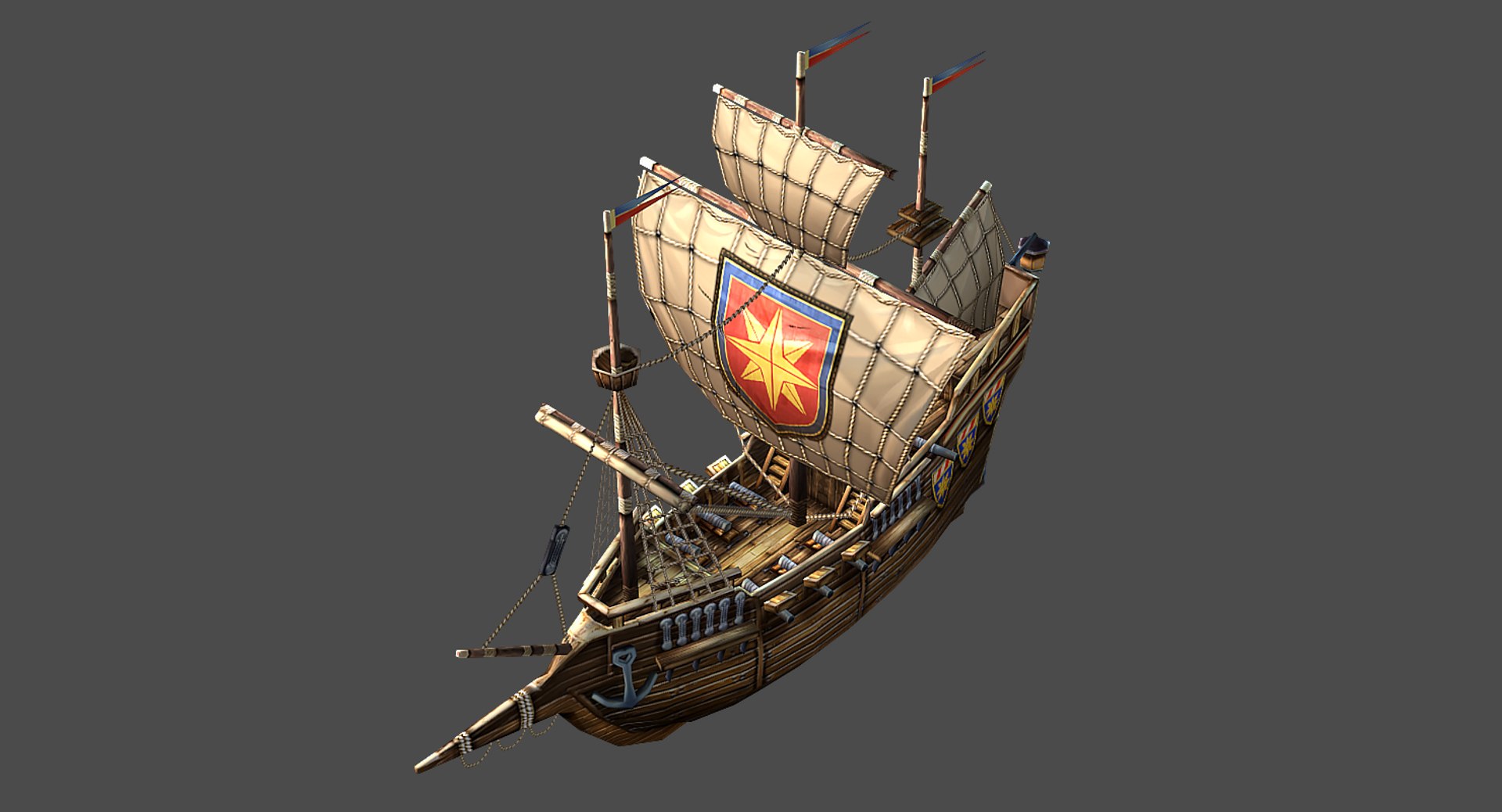Cartoon Frigate 3d Max
