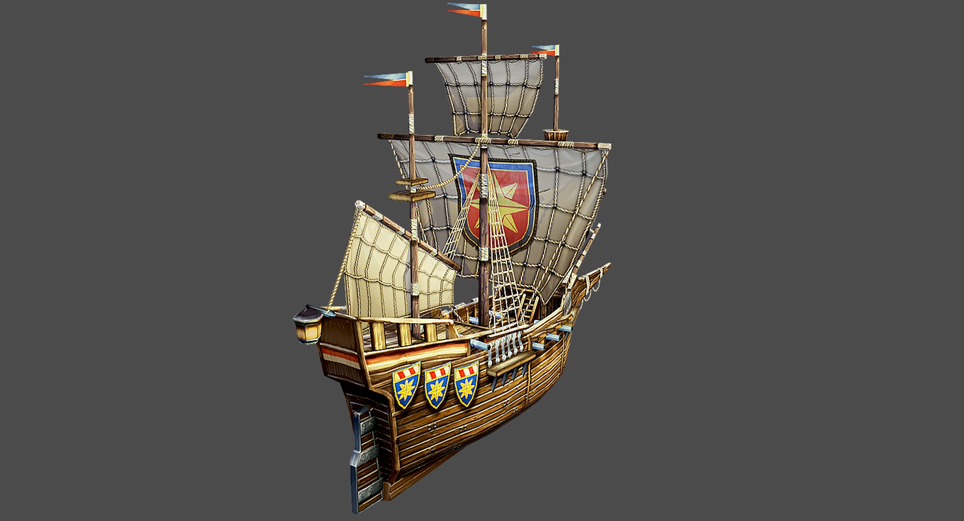 Cartoon Frigate 3d Max