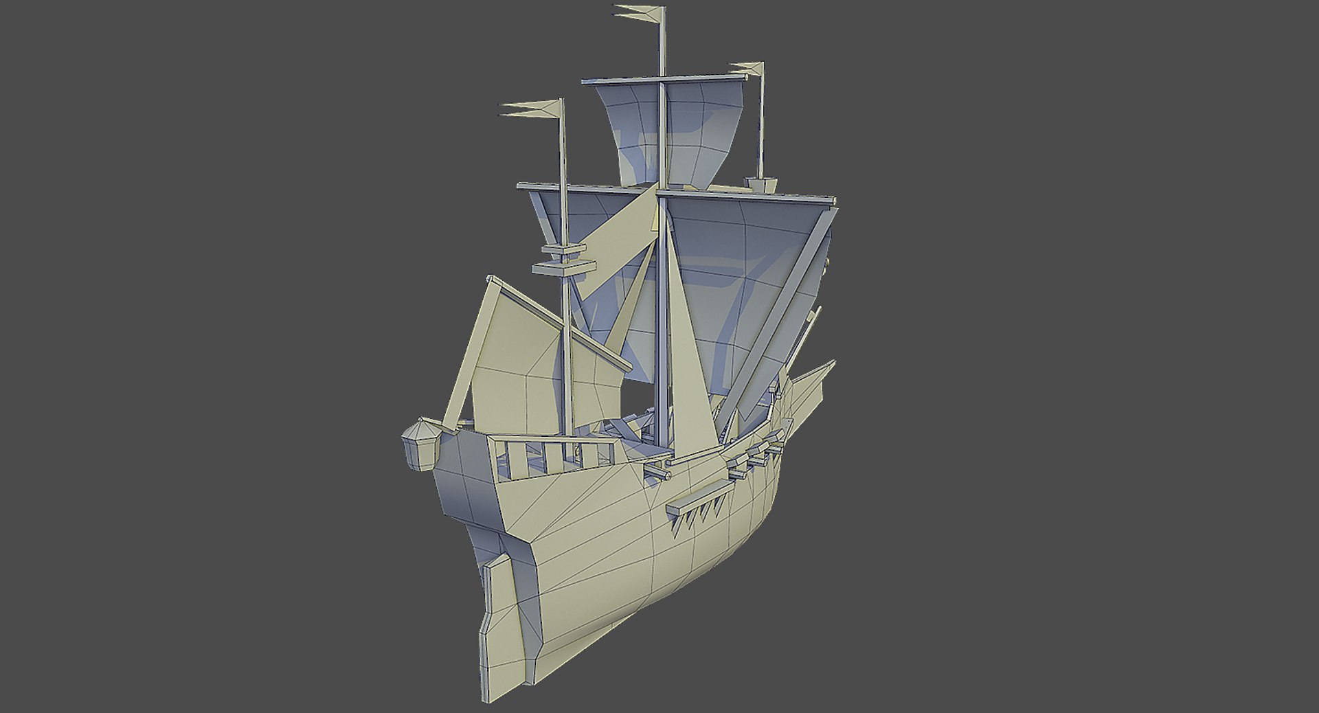 Cartoon Frigate 3d Max