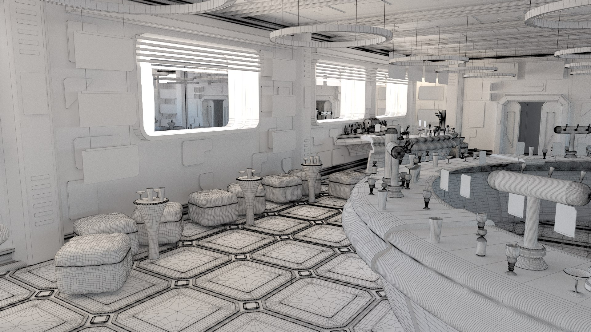 Bar Interior 3D Model - TurboSquid 1628558