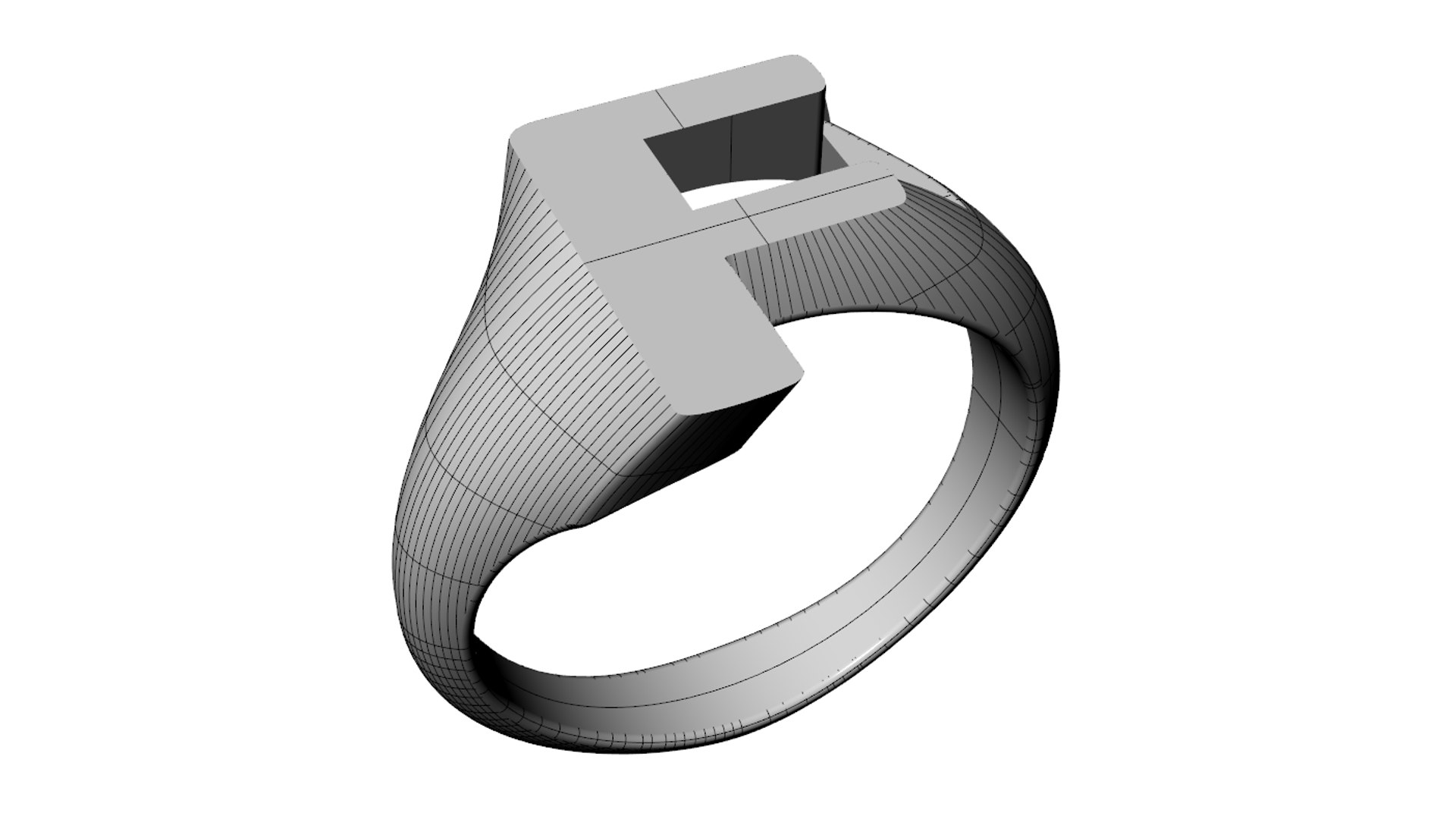 3D Alphabet Signet Ring F - TurboSquid 2082720