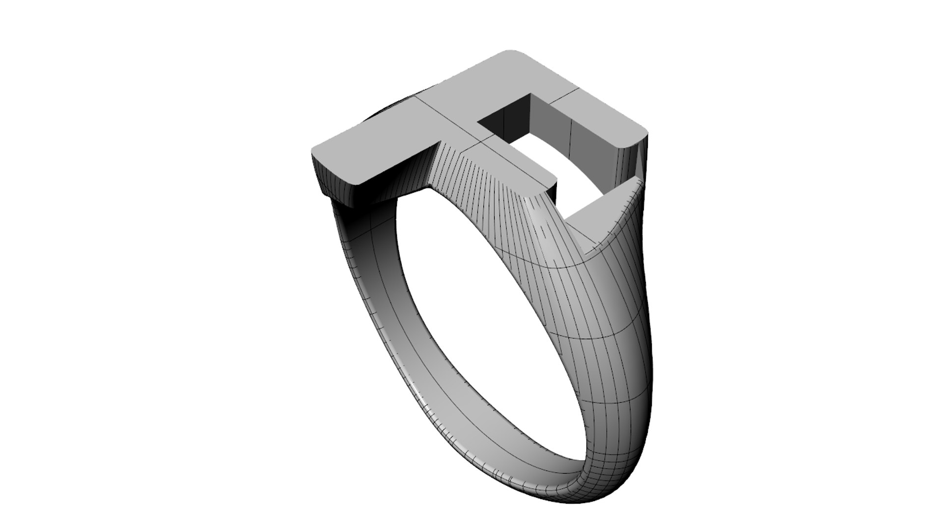 3D Alphabet Signet Ring F - TurboSquid 2082720