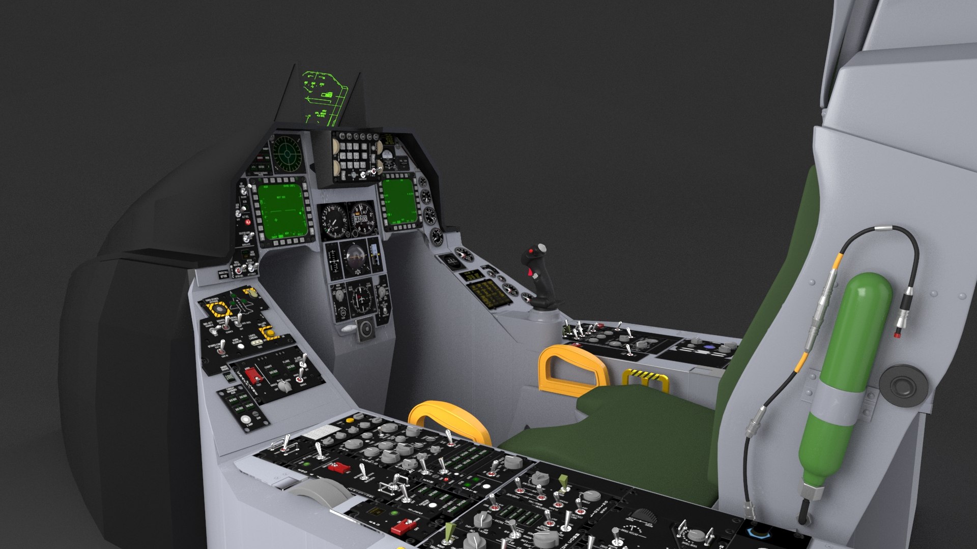 3D F 16 Cockpit - TurboSquid 1924485
