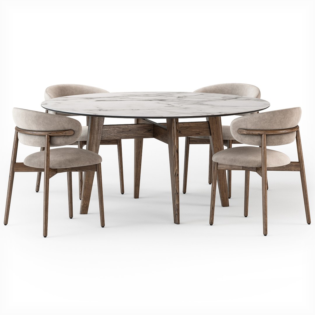 3D Calligaris Abrey Round Table Oleandro Chair Model - TurboSquid 1855969