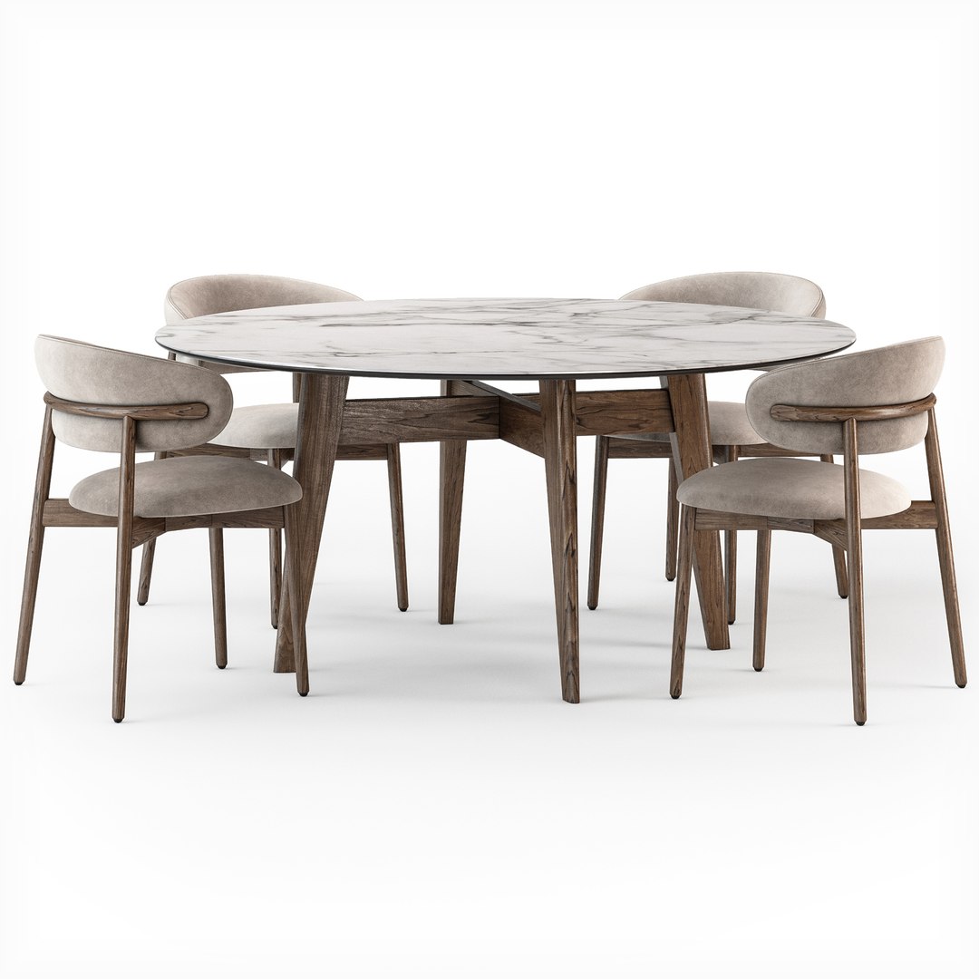 3D Calligaris Abrey Round Table Oleandro Chair Model - TurboSquid 1855969