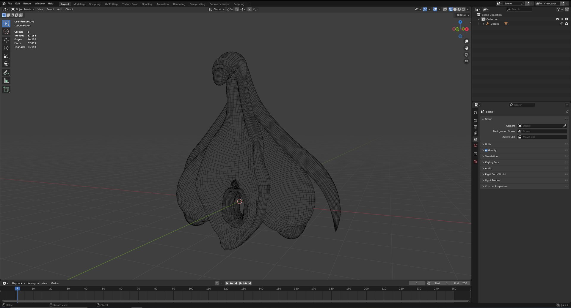 3d Vagina Clitoris Accurate Anatomy Female Aroused Turbosquid 2336649