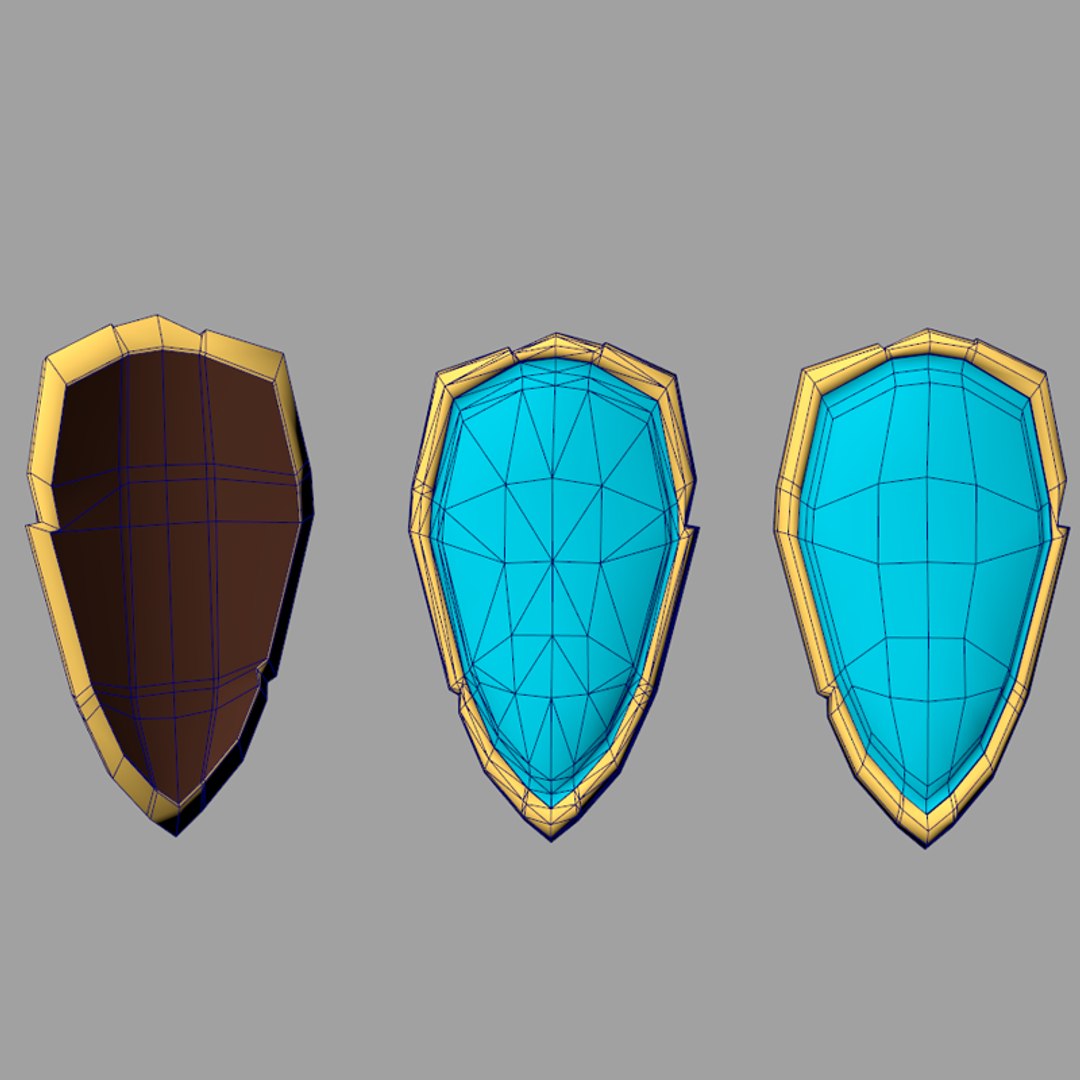 3d Model Of Shield Unity Unreal