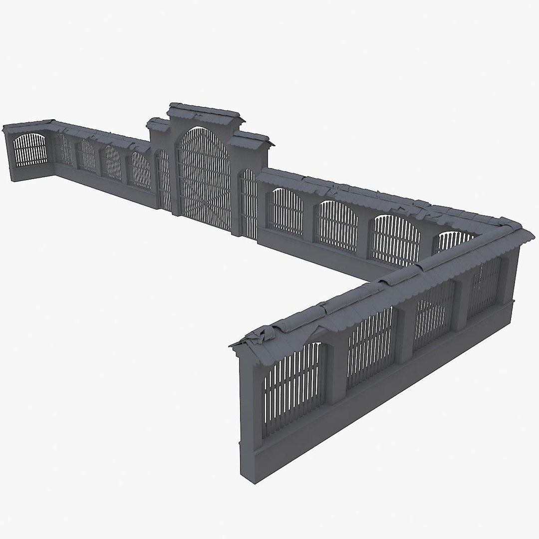 Gardenwall Fence 3 Walls 3d 3ds