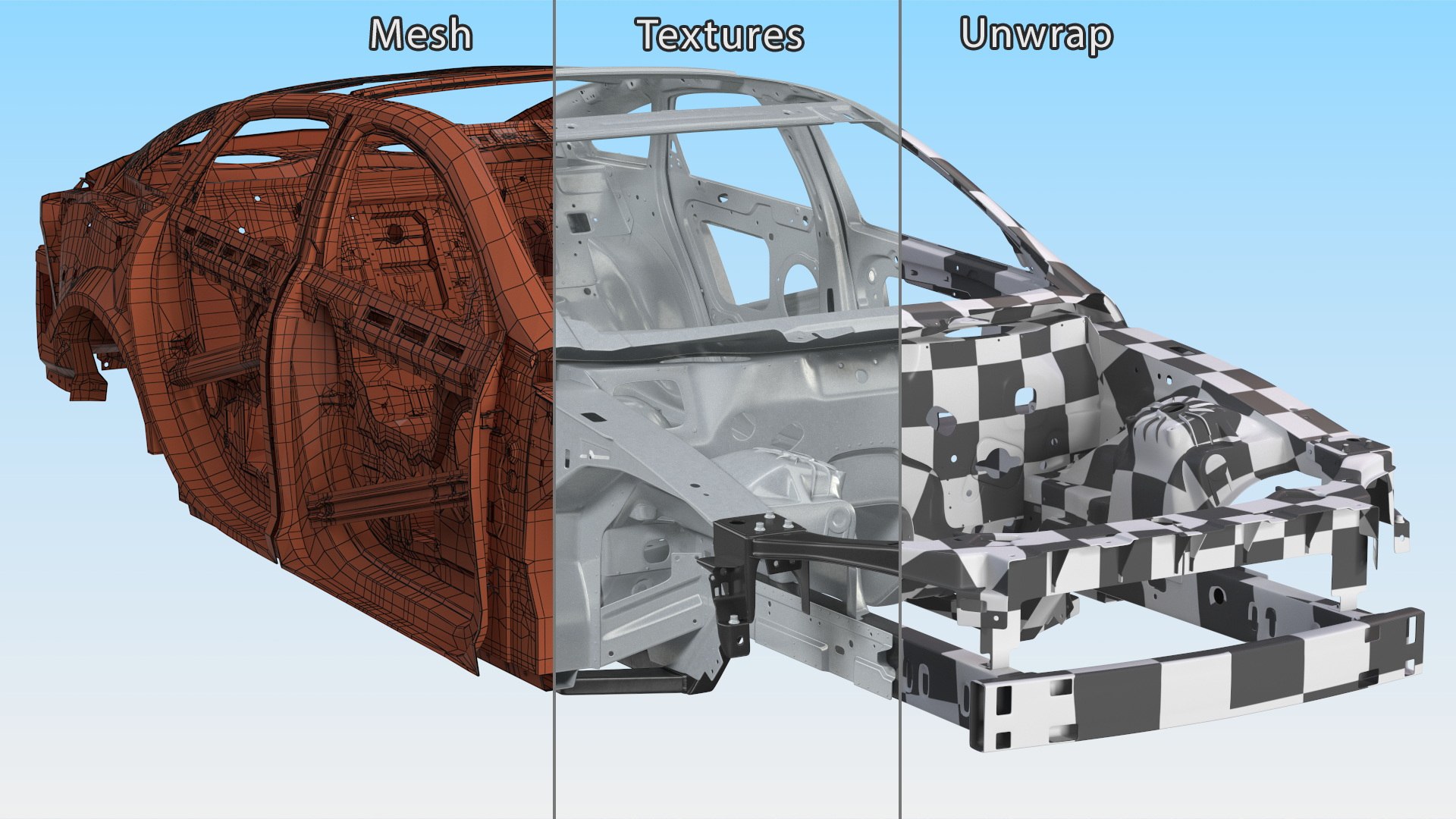 Sedan Frame Structure Model - TurboSquid 2208689