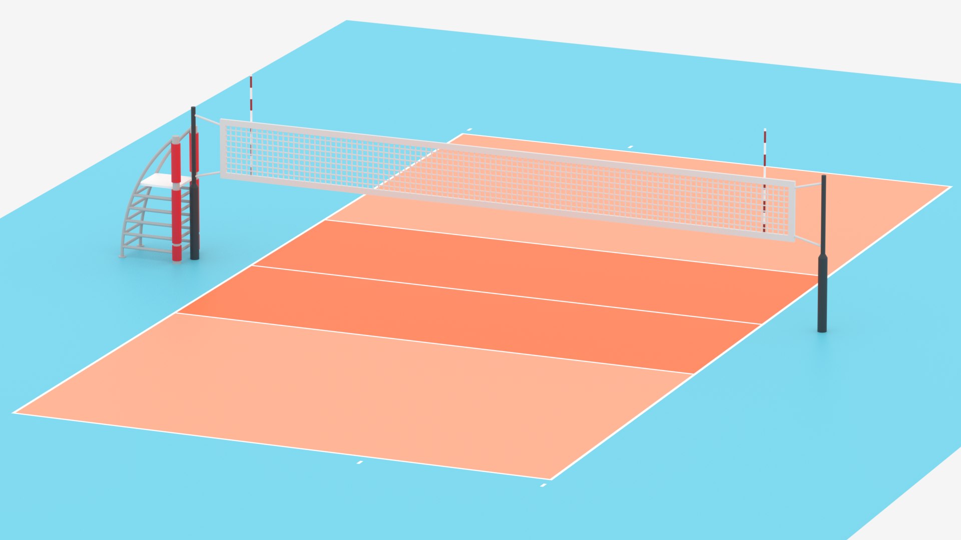 3D Cartoon Volleyball Court 3D Model - TurboSquid 2234275