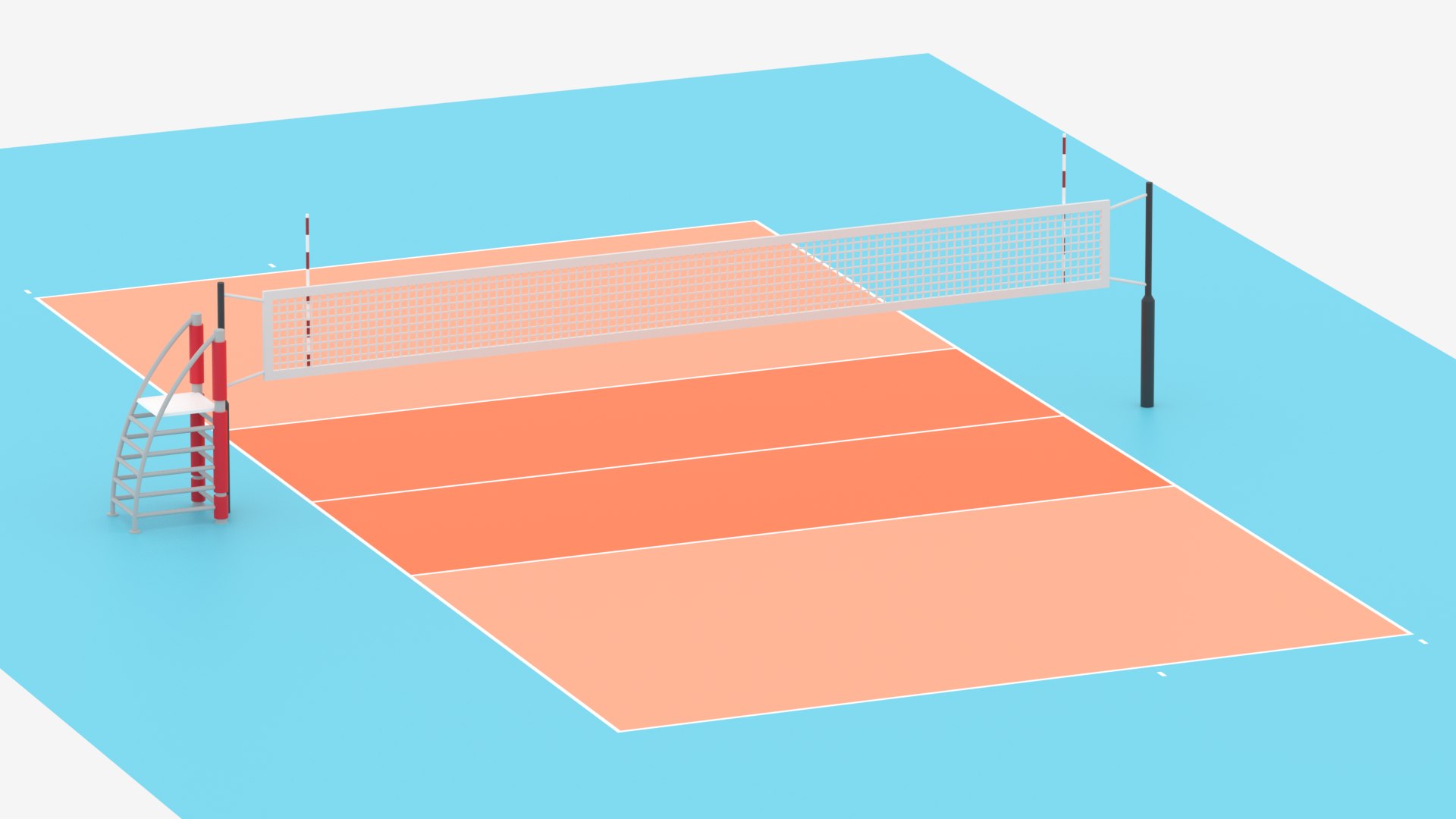3D Cartoon Volleyball Court 3D Model - TurboSquid 2234275